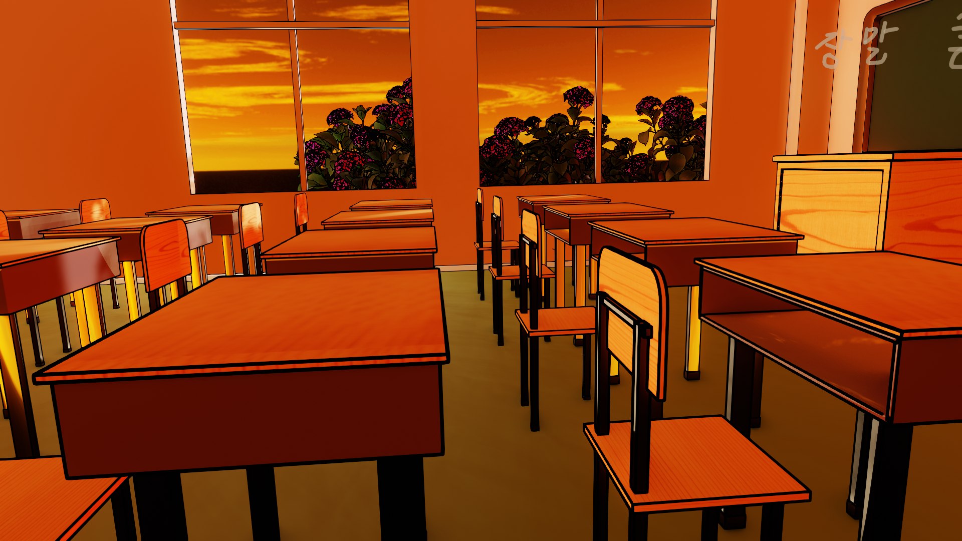 Classroom With Declining Sun 3D Model - TurboSquid 2152050