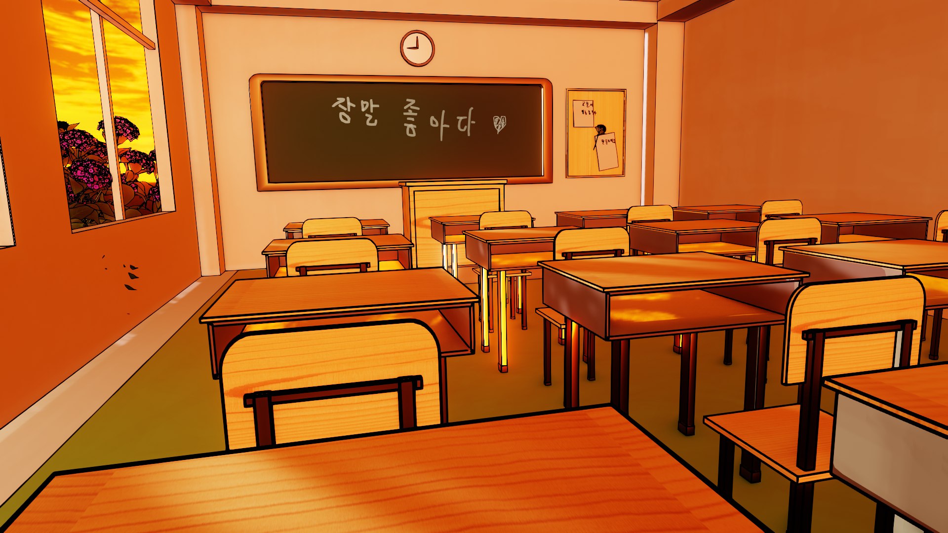 Classroom With Declining Sun 3D Model - TurboSquid 2152050
