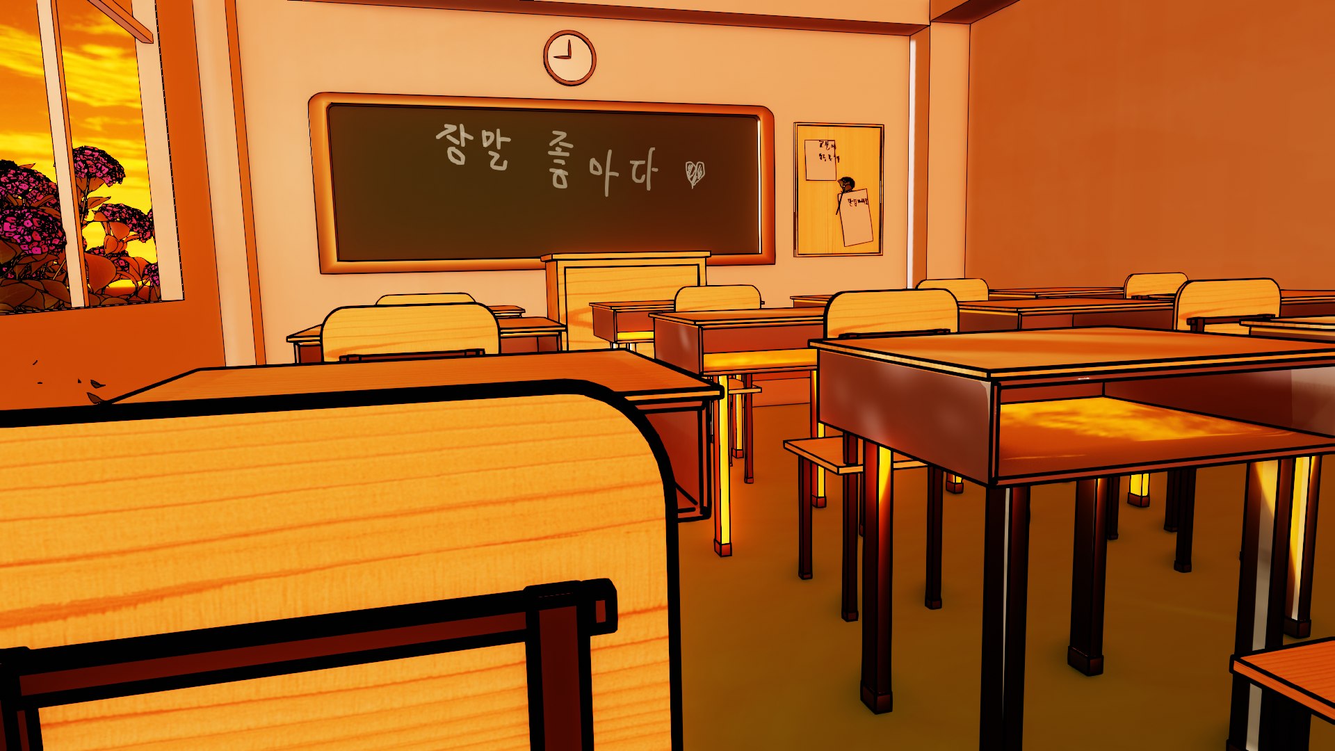 Classroom With Declining Sun 3D Model - TurboSquid 2152050