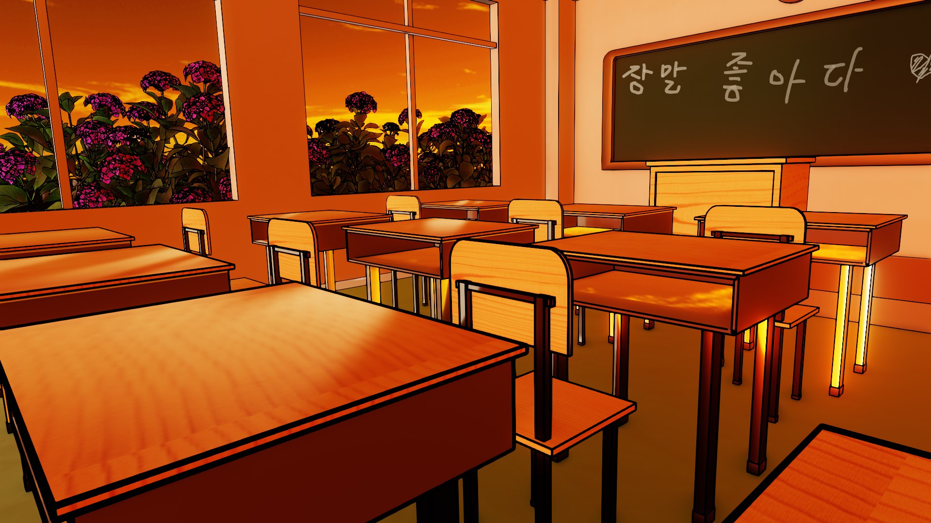 Classroom With Declining Sun 3D Model - TurboSquid 2152050
