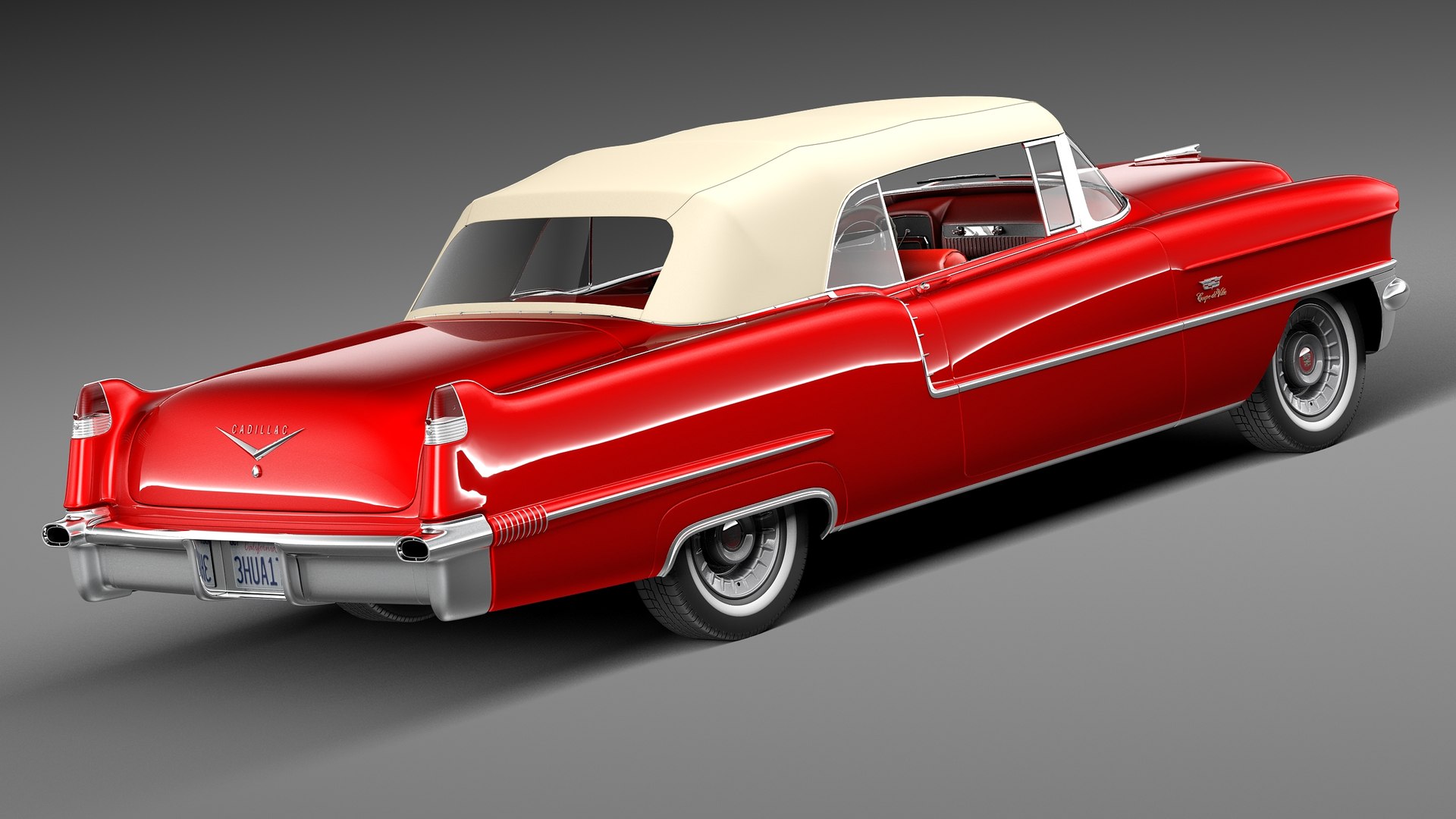 3d v8 luxury convertible cadillac model