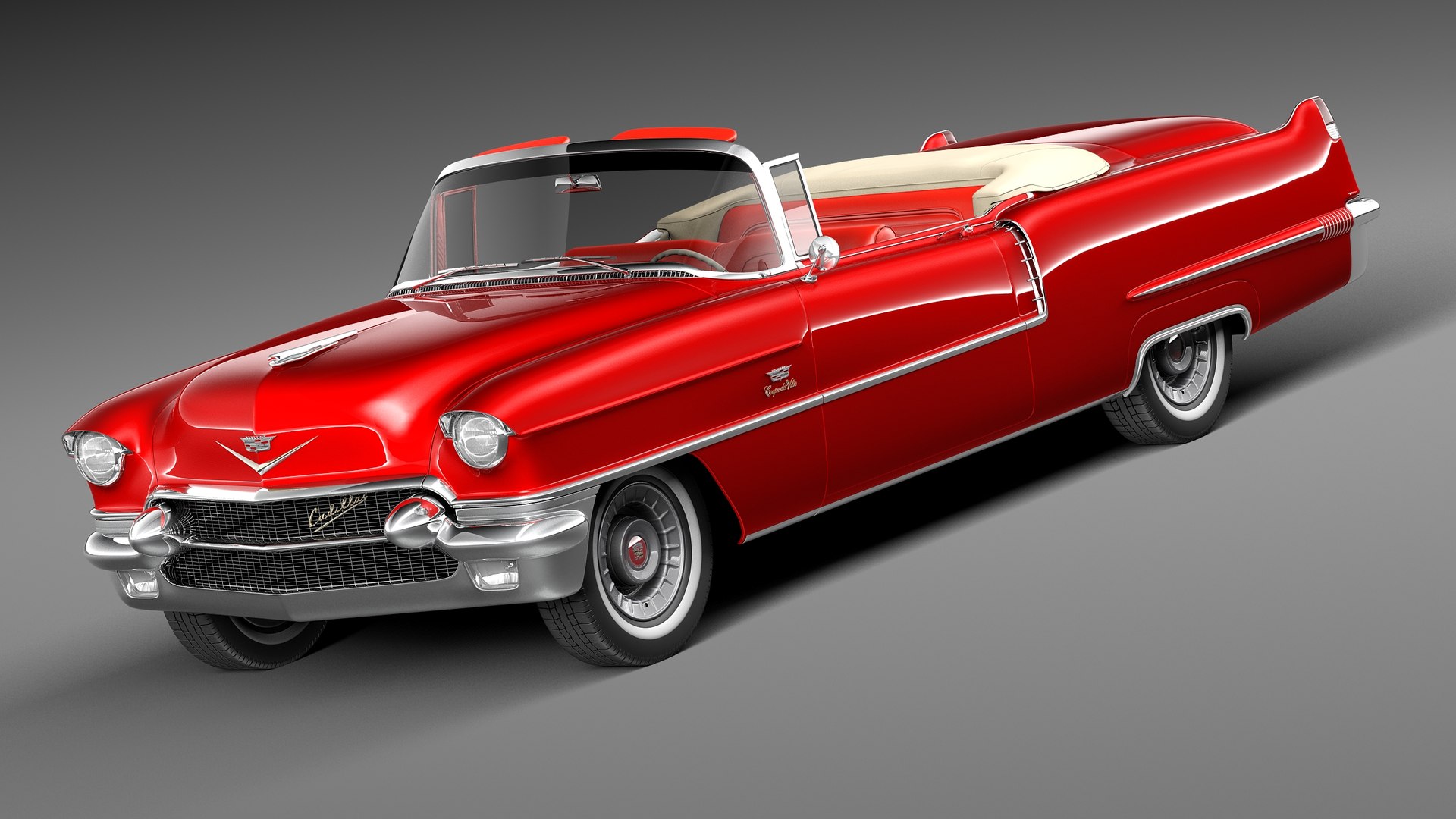 3d v8 luxury convertible cadillac model