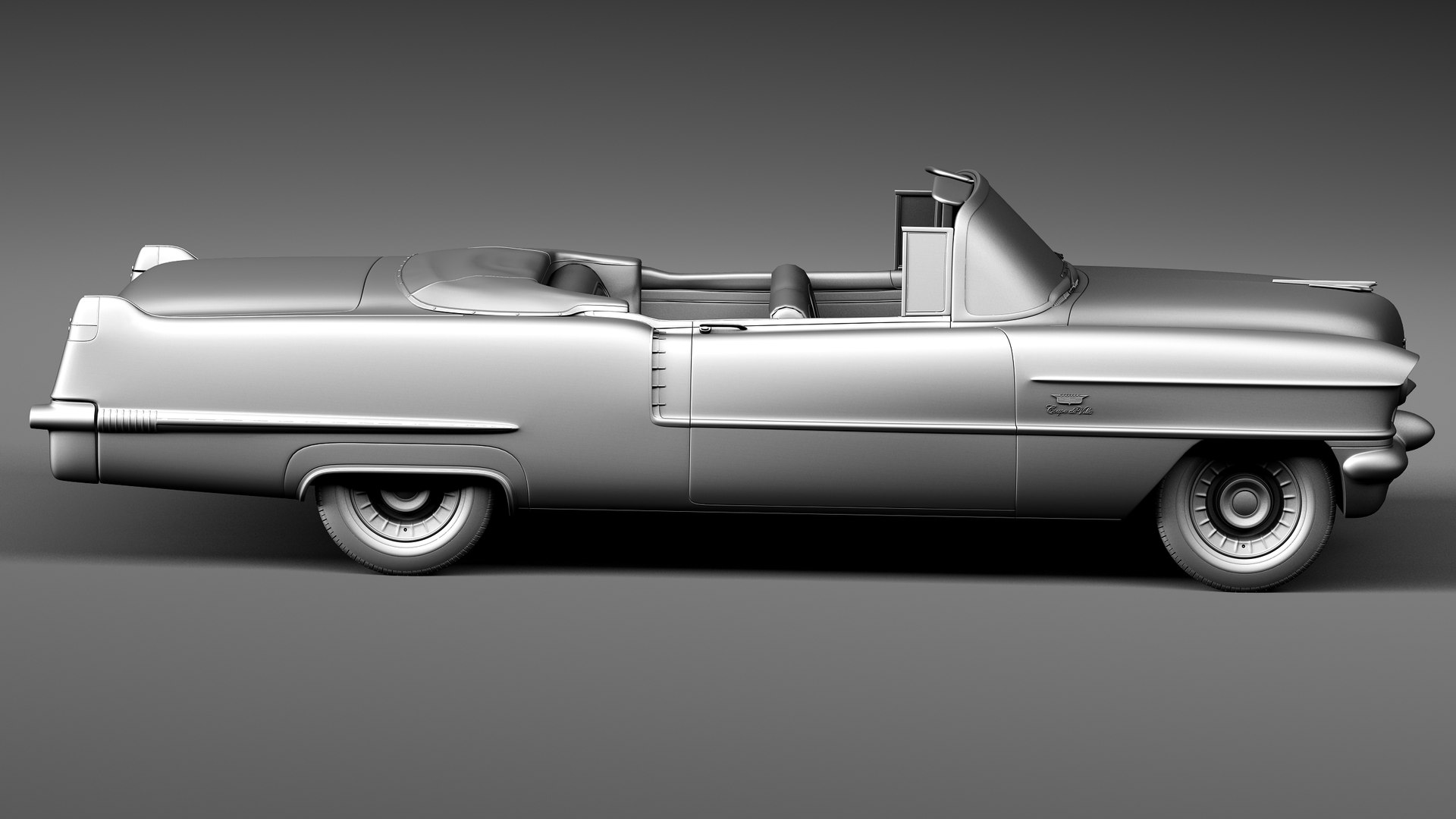 3d v8 luxury convertible cadillac model