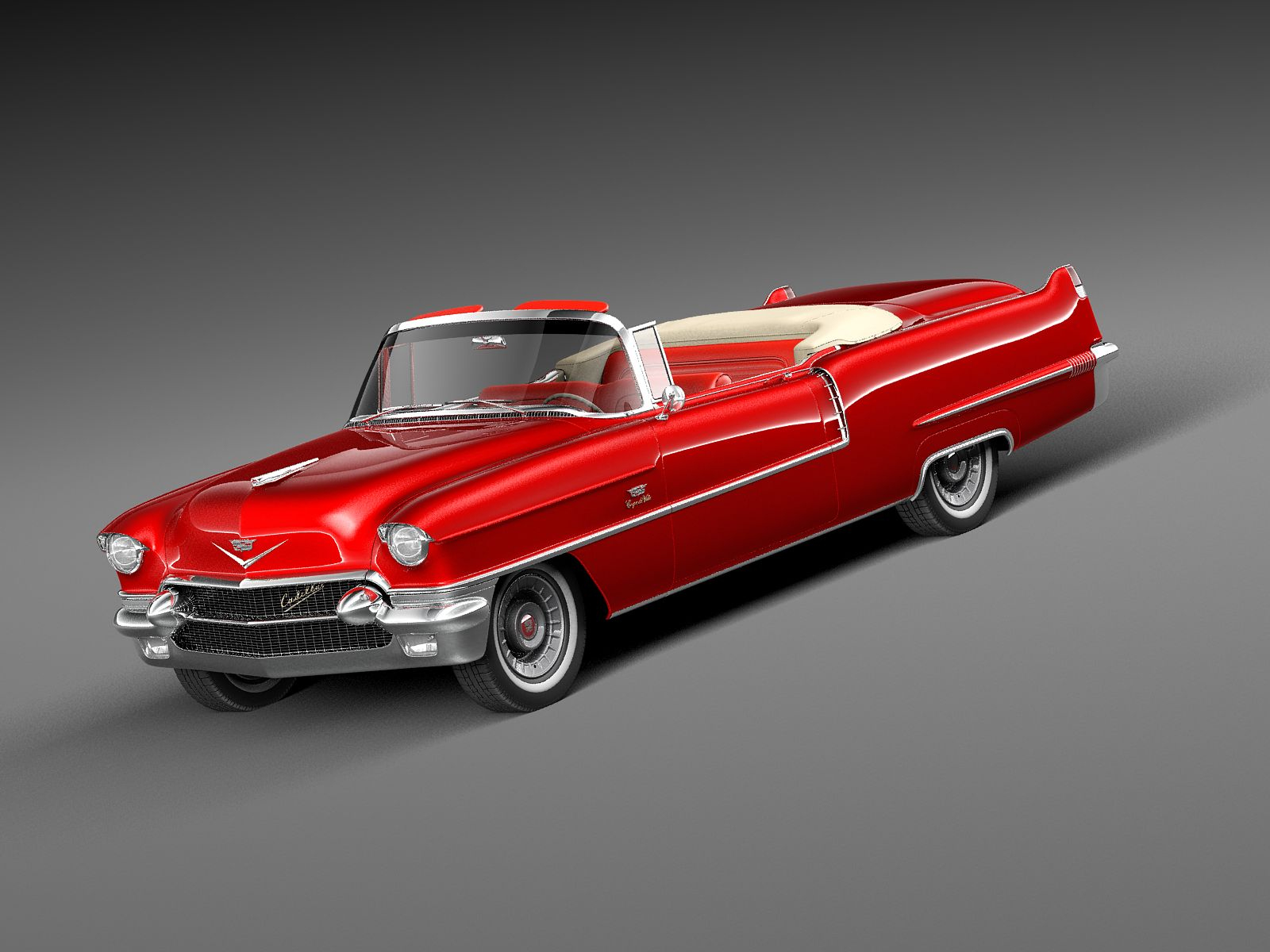 3d v8 luxury convertible cadillac model