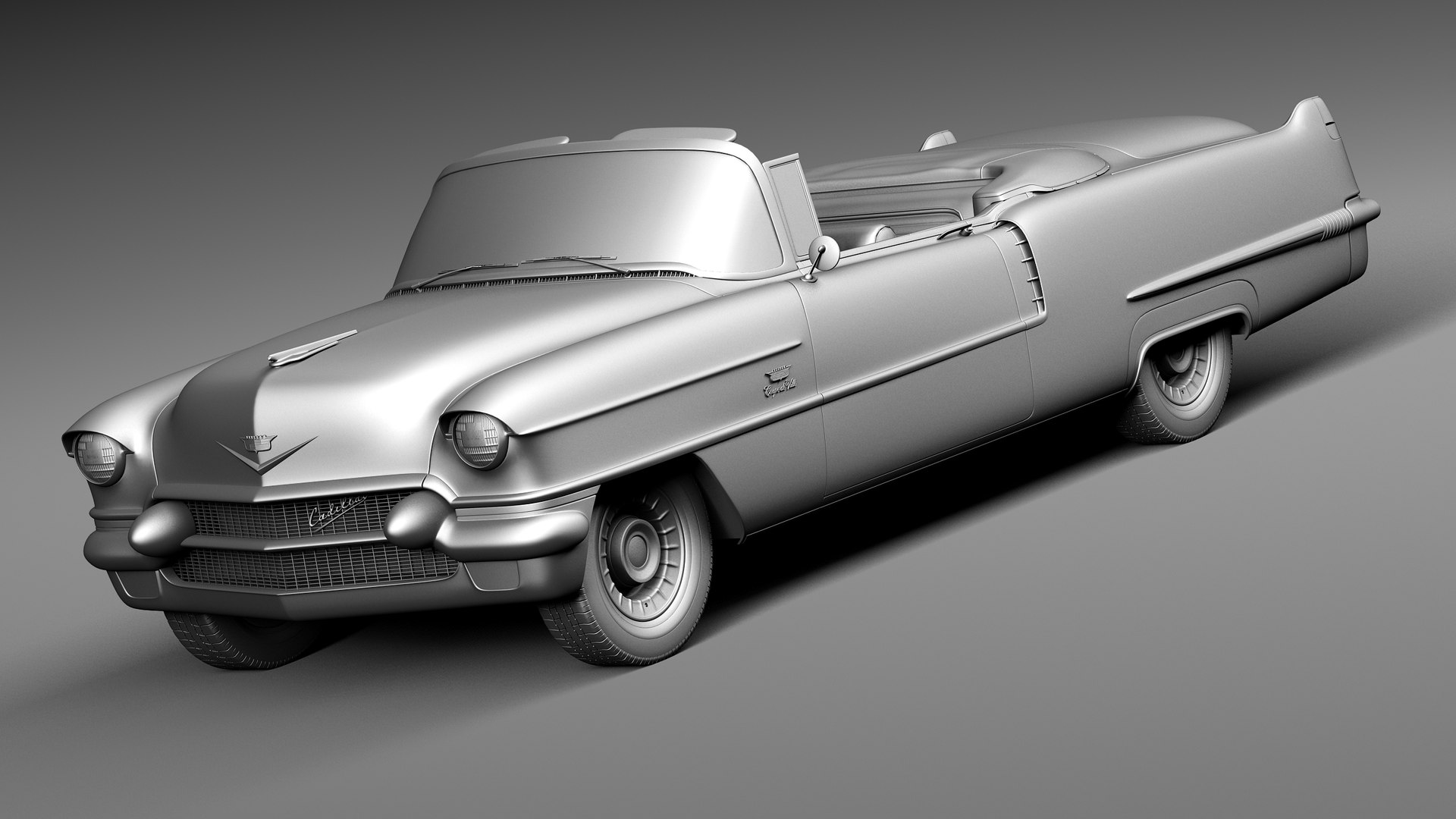 3d v8 luxury convertible cadillac model