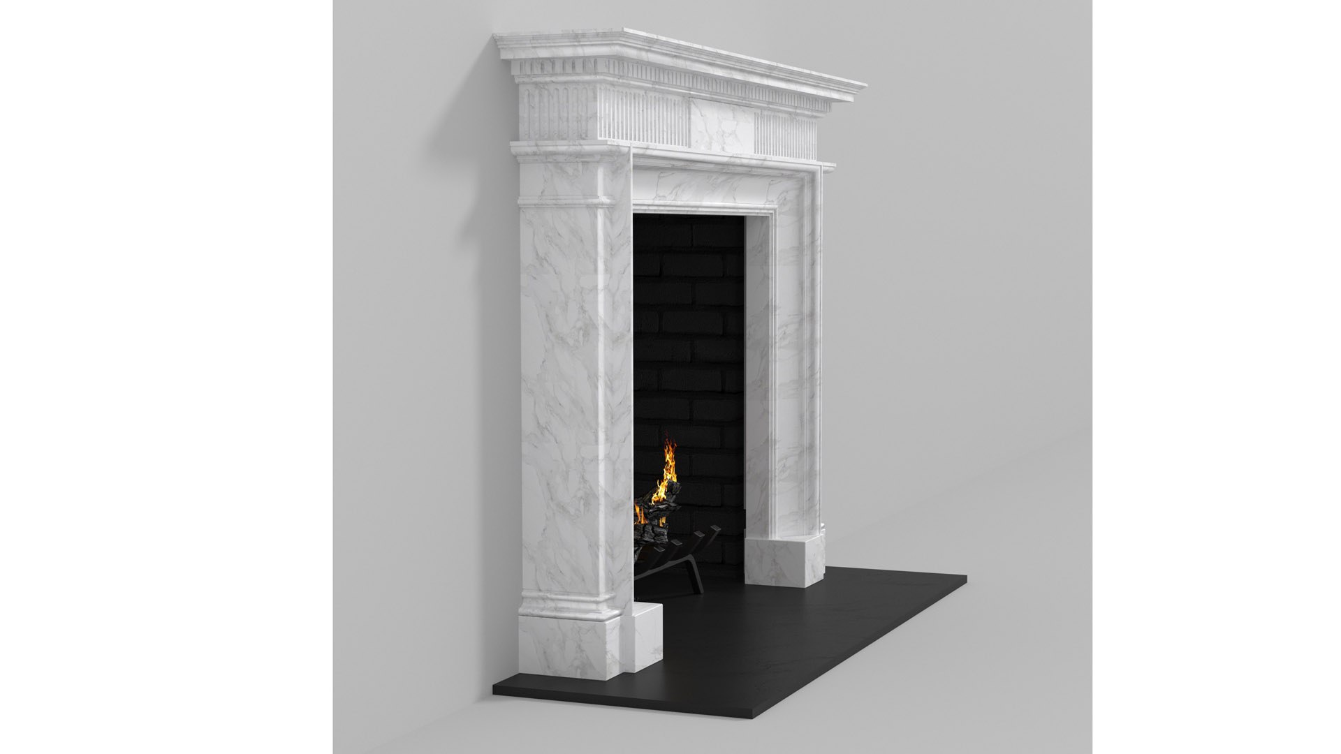 Custom Made White Marble Classic Fireplace Mantel 3D Model - TurboSquid ...