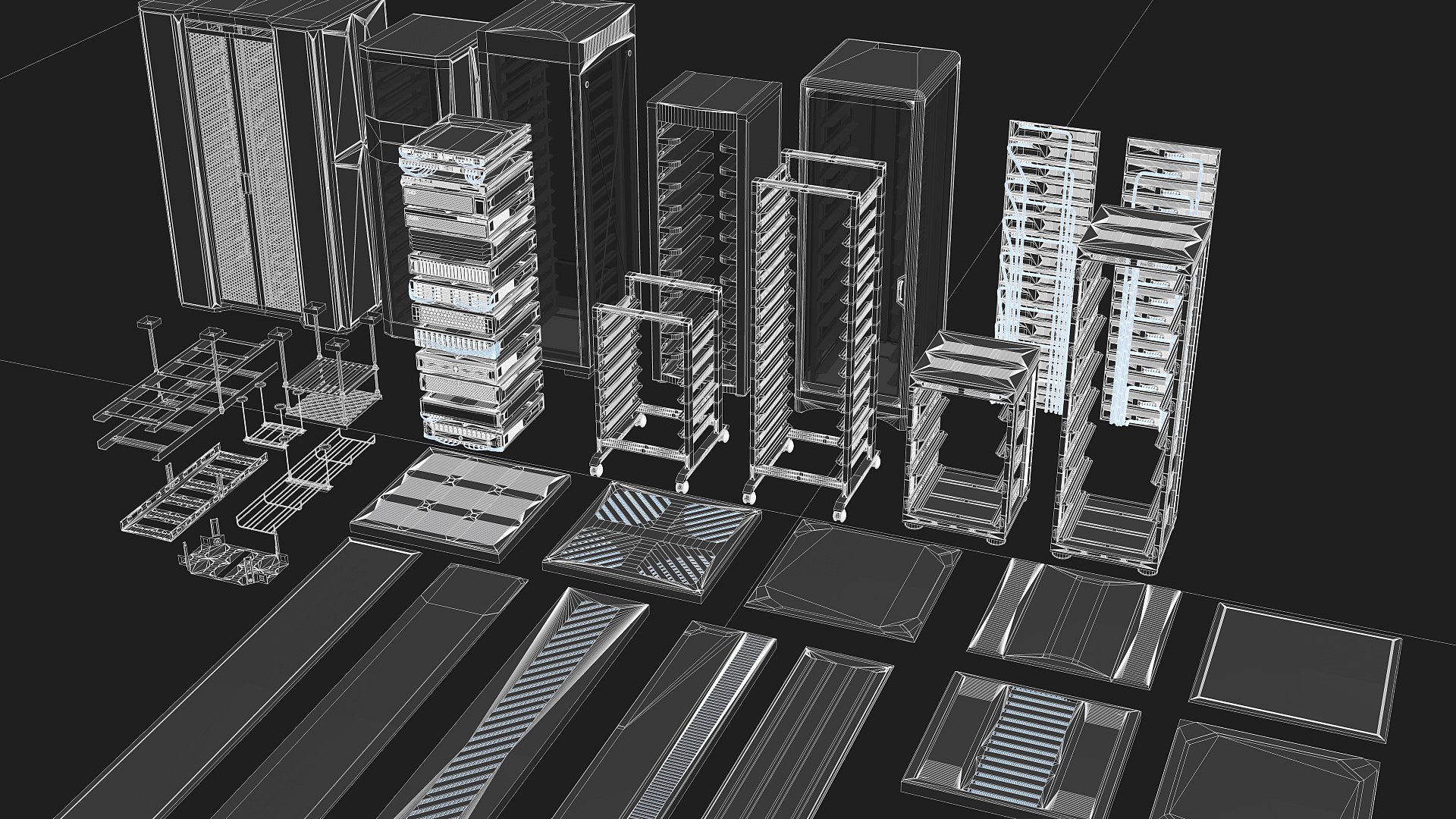 3D Data Center Builder Kit - TurboSquid 2411156