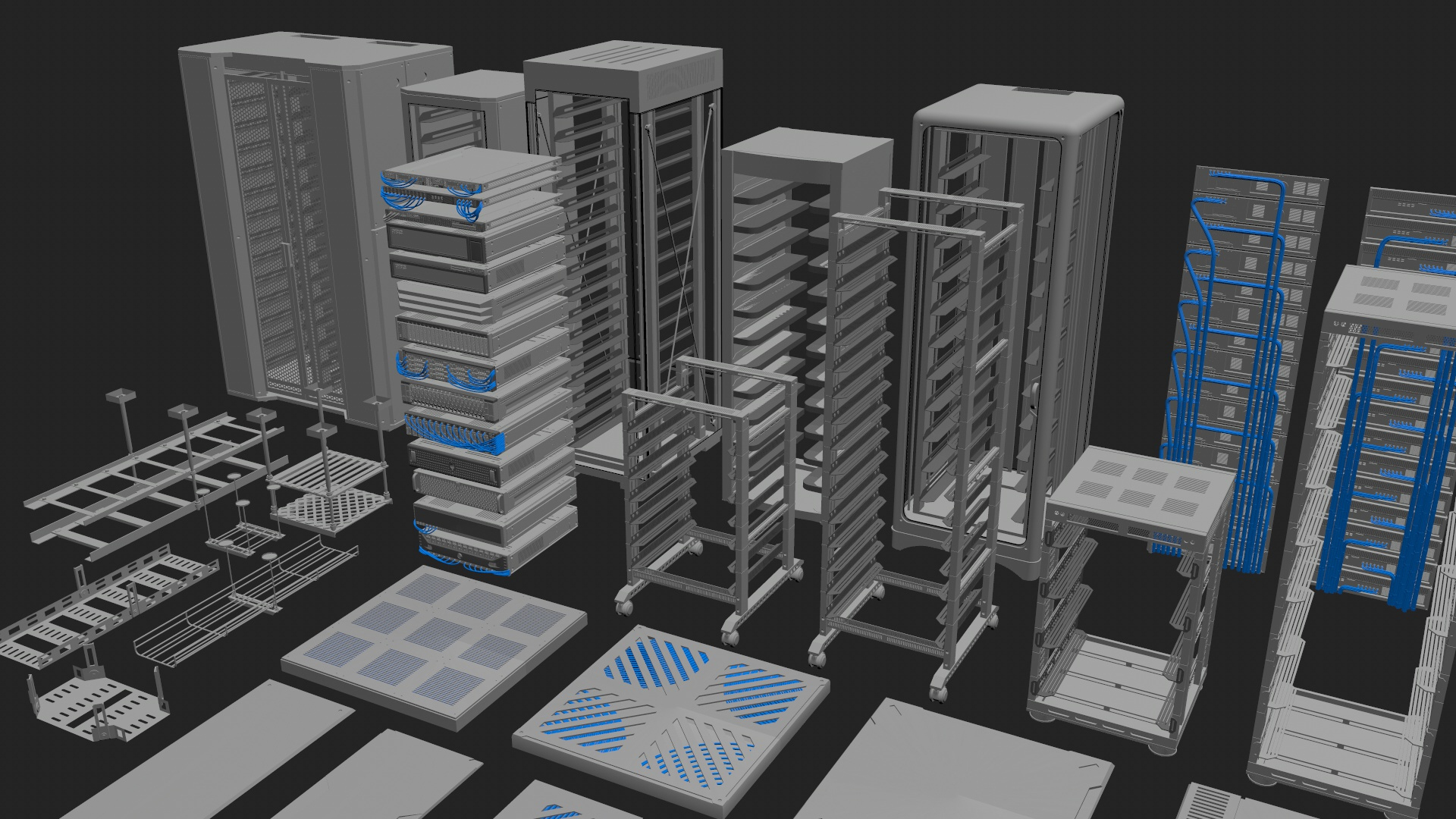 3D Data Center Builder Kit - TurboSquid 2411156