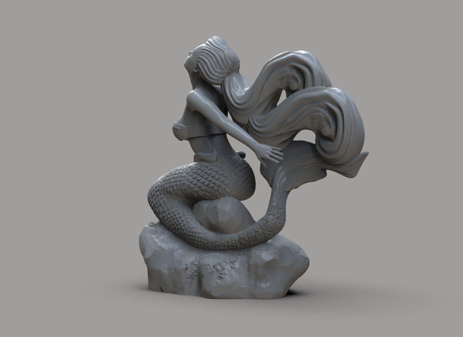 3D Mermaid Statue - TurboSquid 2223803