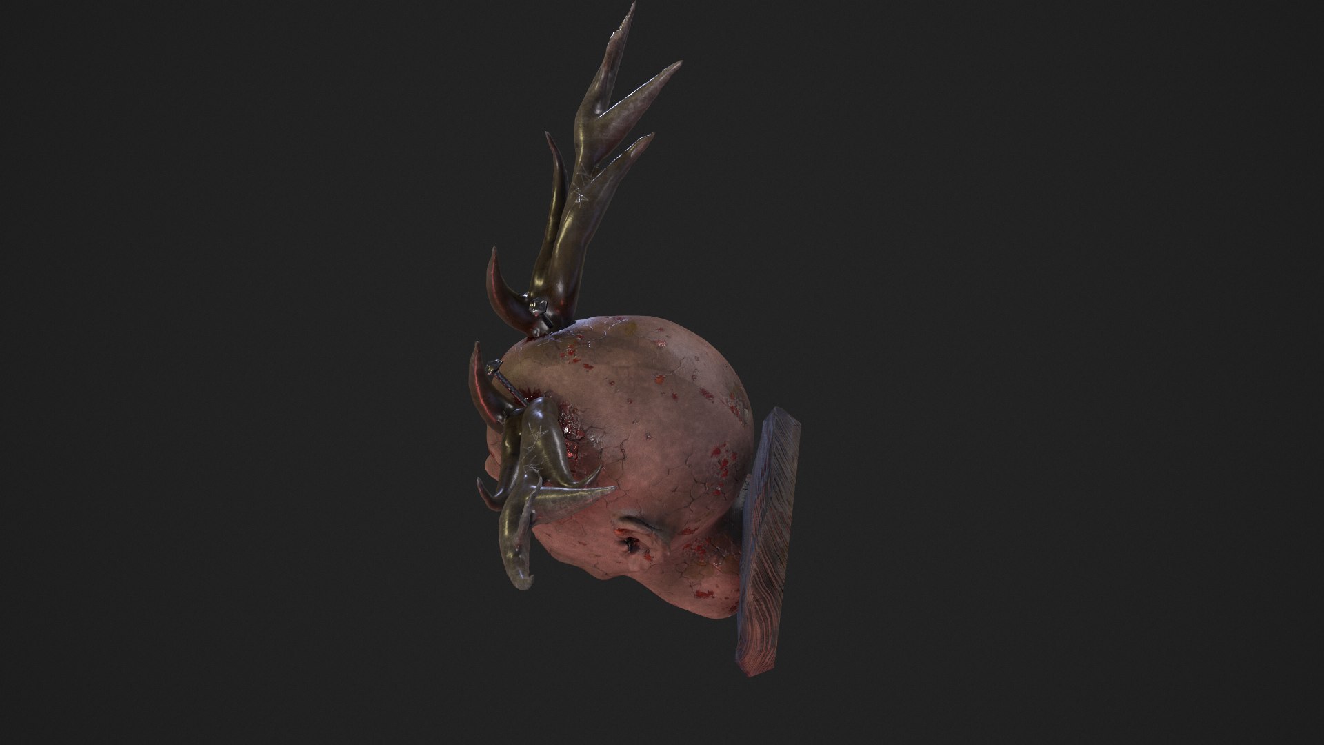 3D Model Death Head With Horn Low-poly 3D Model - TurboSquid 1749594
