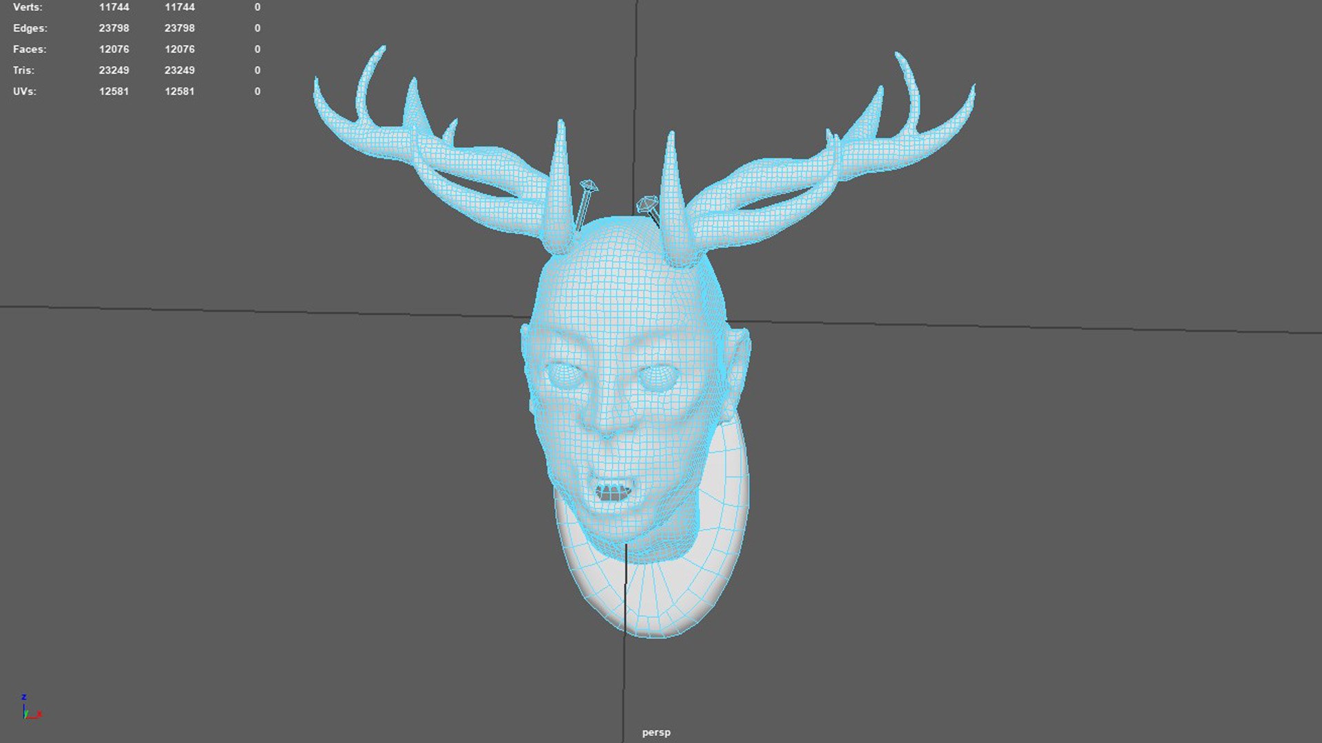3D Model Death Head With Horn Low-poly 3D Model - TurboSquid 1749594