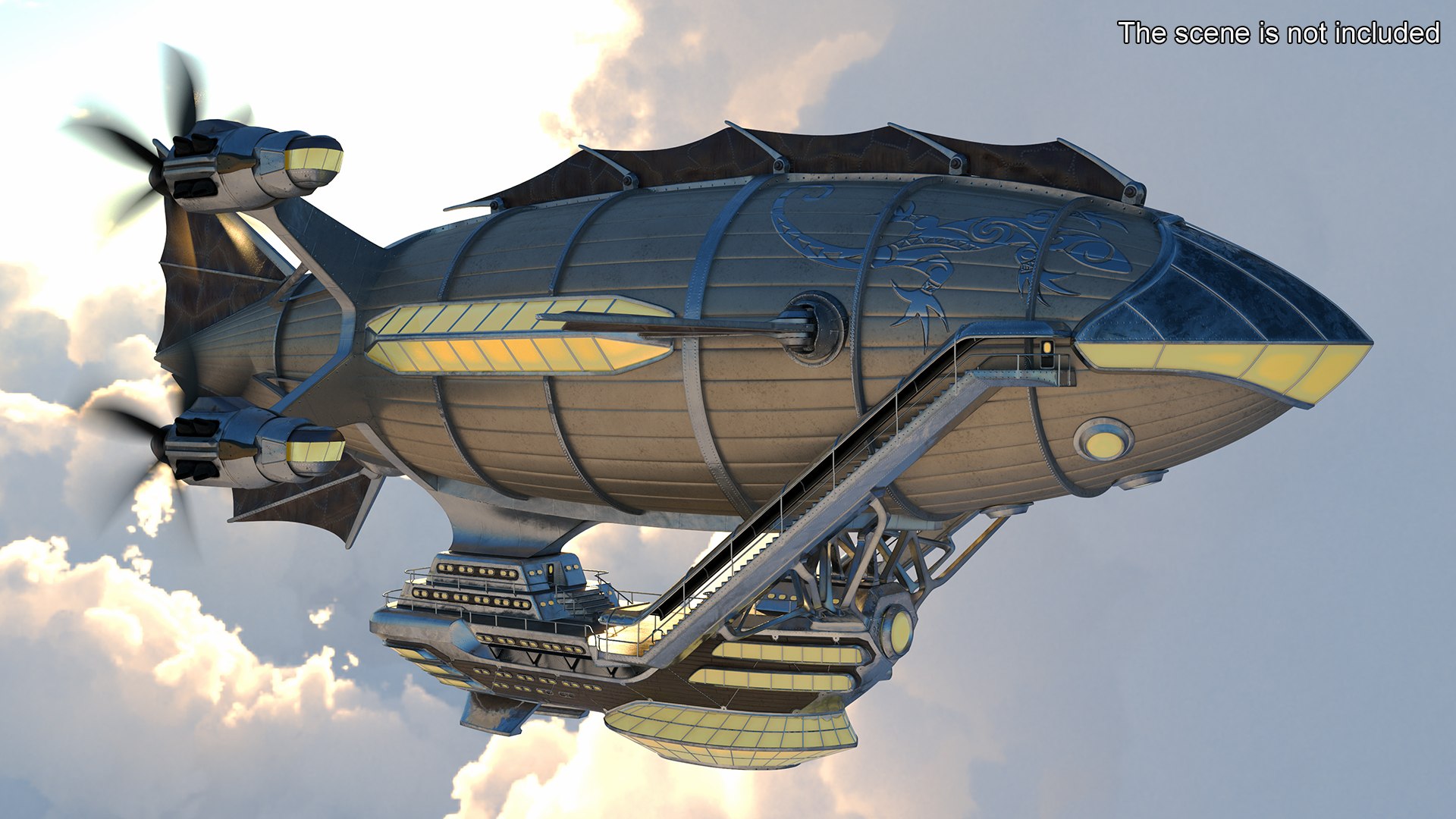 Steampunk Blimp Rigged 3D - TurboSquid 2273242