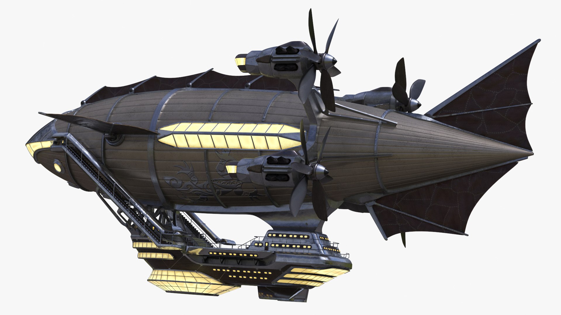 Steampunk Blimp Rigged 3D - TurboSquid 2273242