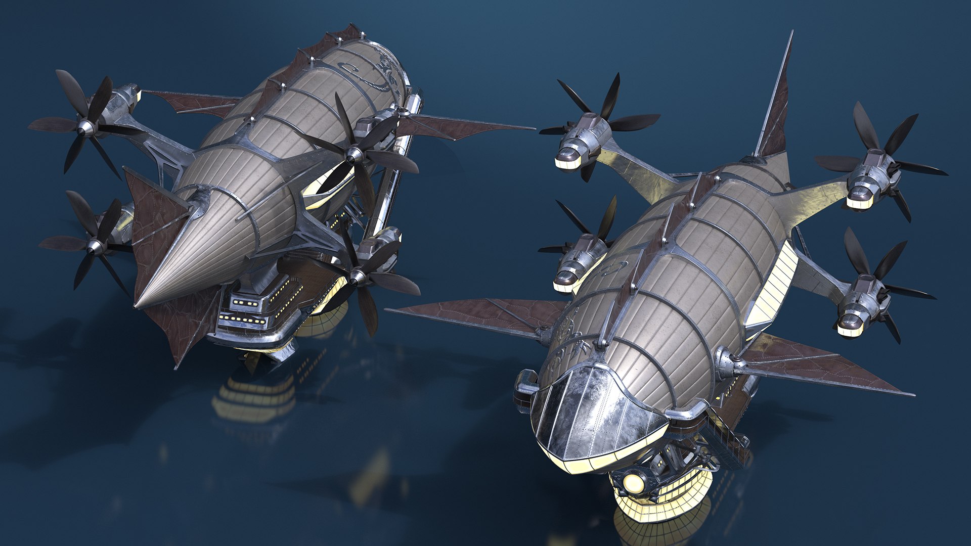 Steampunk Blimp Rigged 3D - TurboSquid 2273242