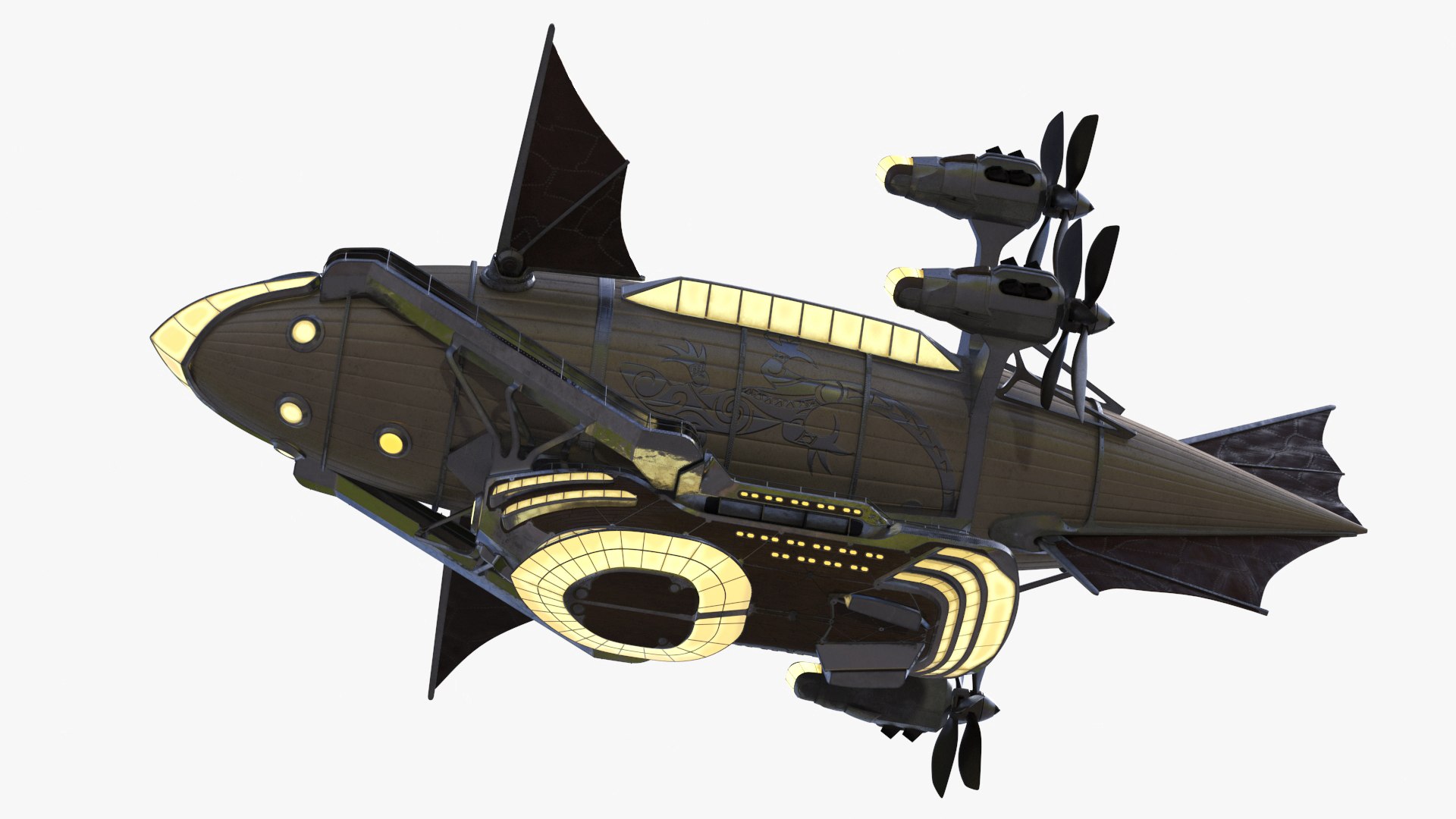 Steampunk Blimp Rigged 3D - TurboSquid 2273242