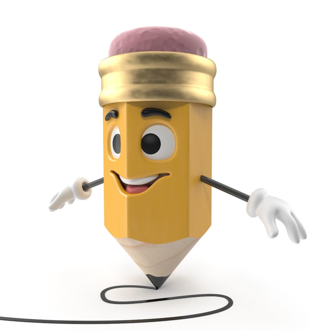 Funny Pencil 3D Model - TurboSquid 1221888