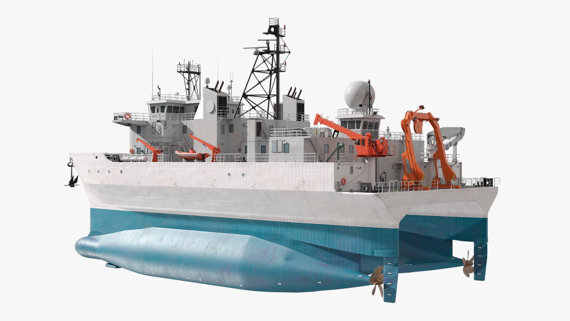 3D Oceanographic Research Vessel Rigged - TurboSquid 2387193