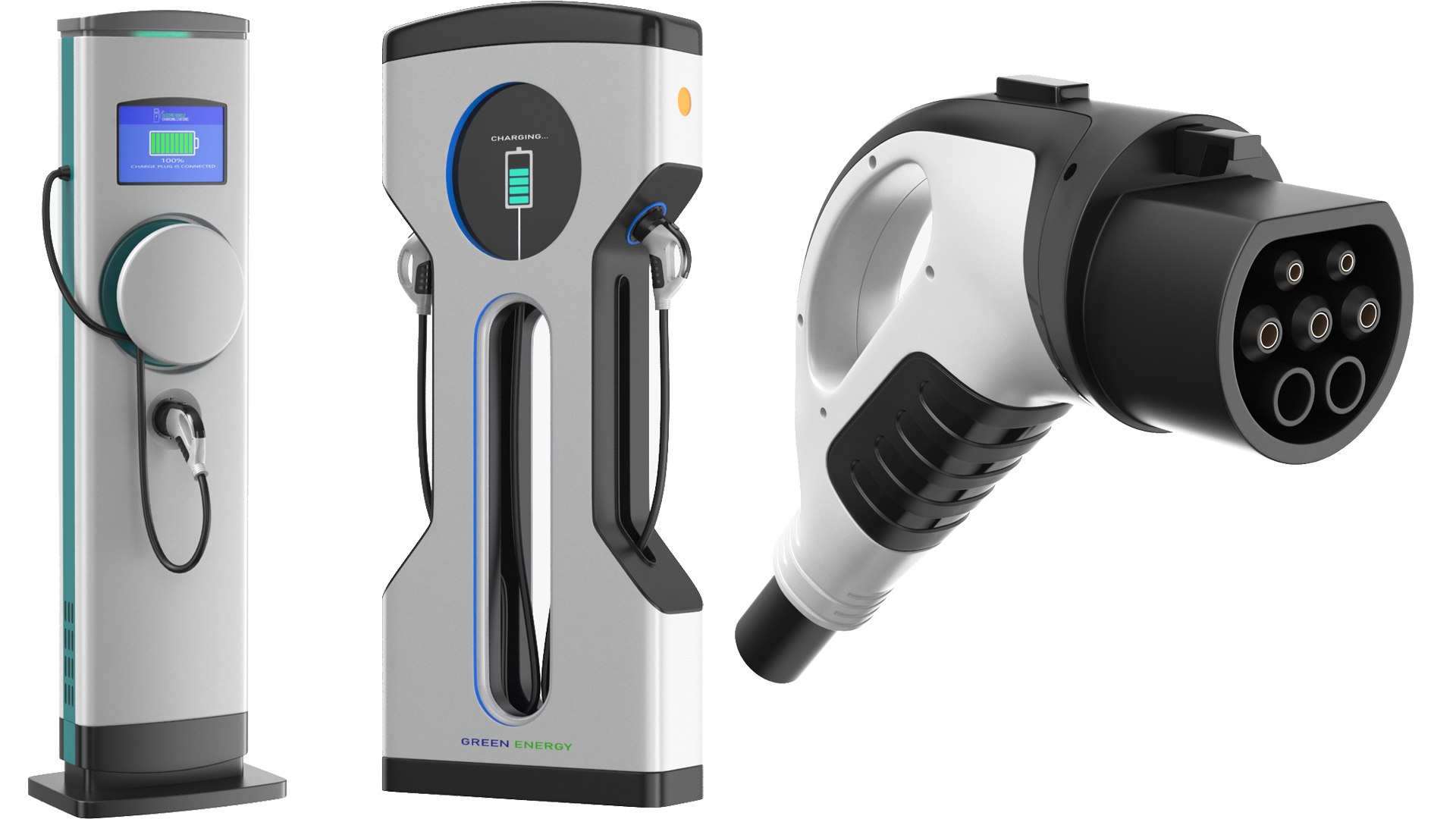 Two Detailed Car Charger Stations 3D model - TurboSquid 2036247