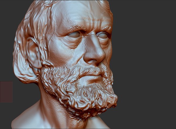 3d head old man polygons