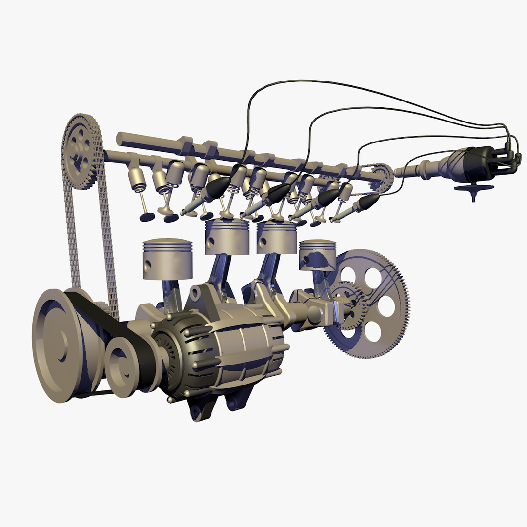 3d Model Realistically Cylinder Car Engine