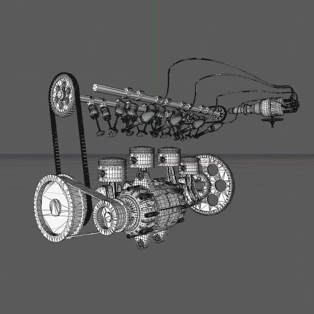 3d Model Realistically Cylinder Car Engine