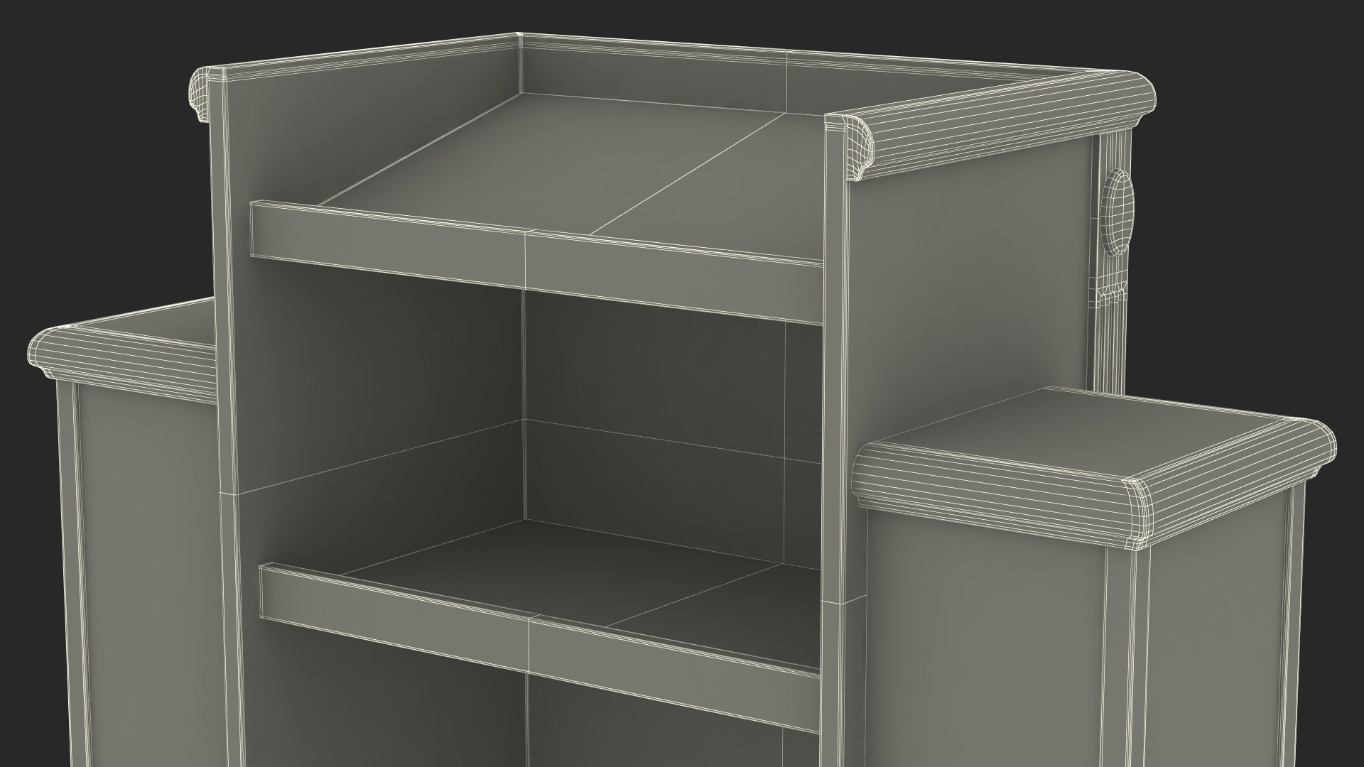 3D Church Oak Pulpit Light Wood With Cross - TurboSquid 2201936