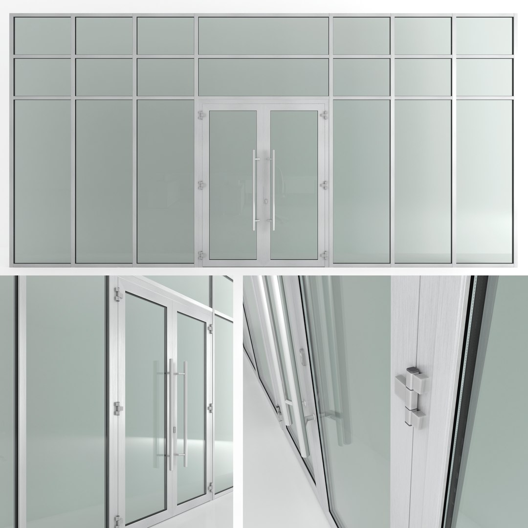 Glass Doors Partitions 3D Model - TurboSquid 1237610