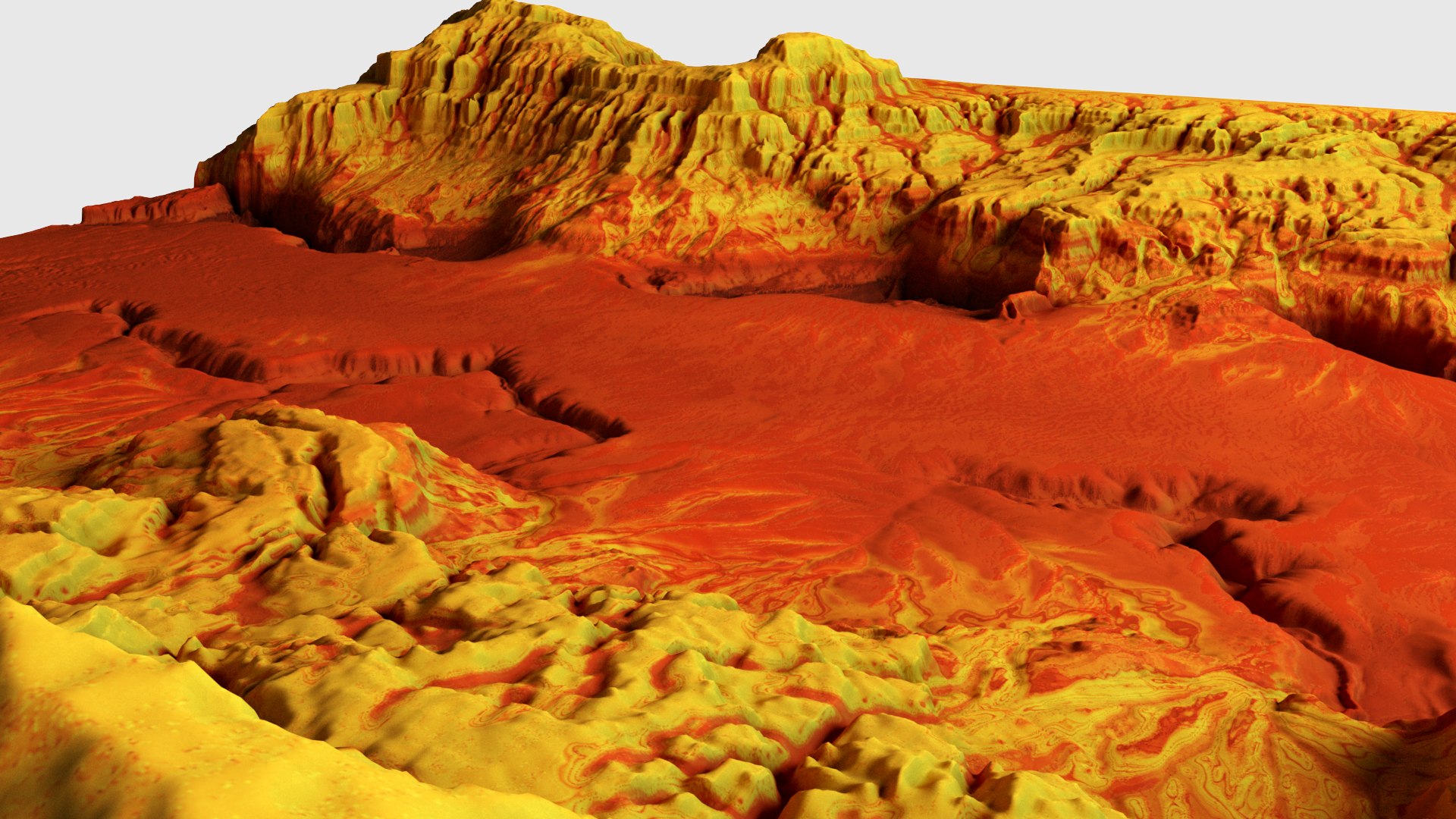 3D Model Cartoon Mountain Terrain With Canyon And Fissures - TurboSquid ...