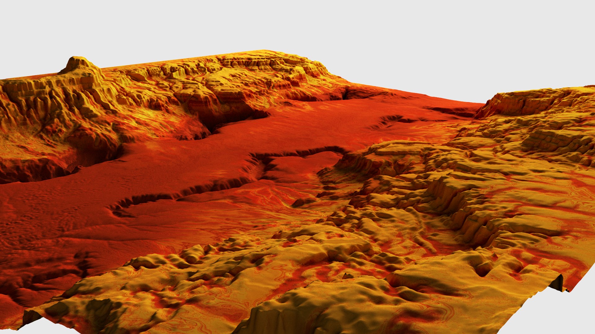 3D Model Cartoon Mountain Terrain With Canyon And Fissures - TurboSquid ...