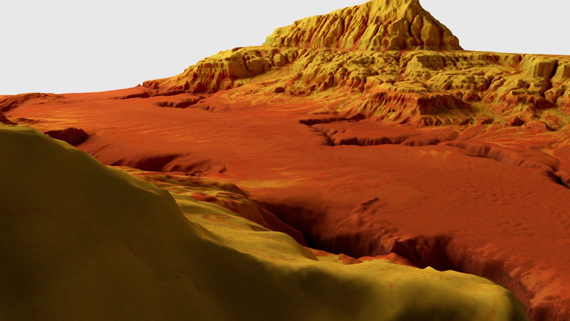 3D Model Cartoon Mountain Terrain With Canyon And Fissures - TurboSquid ...