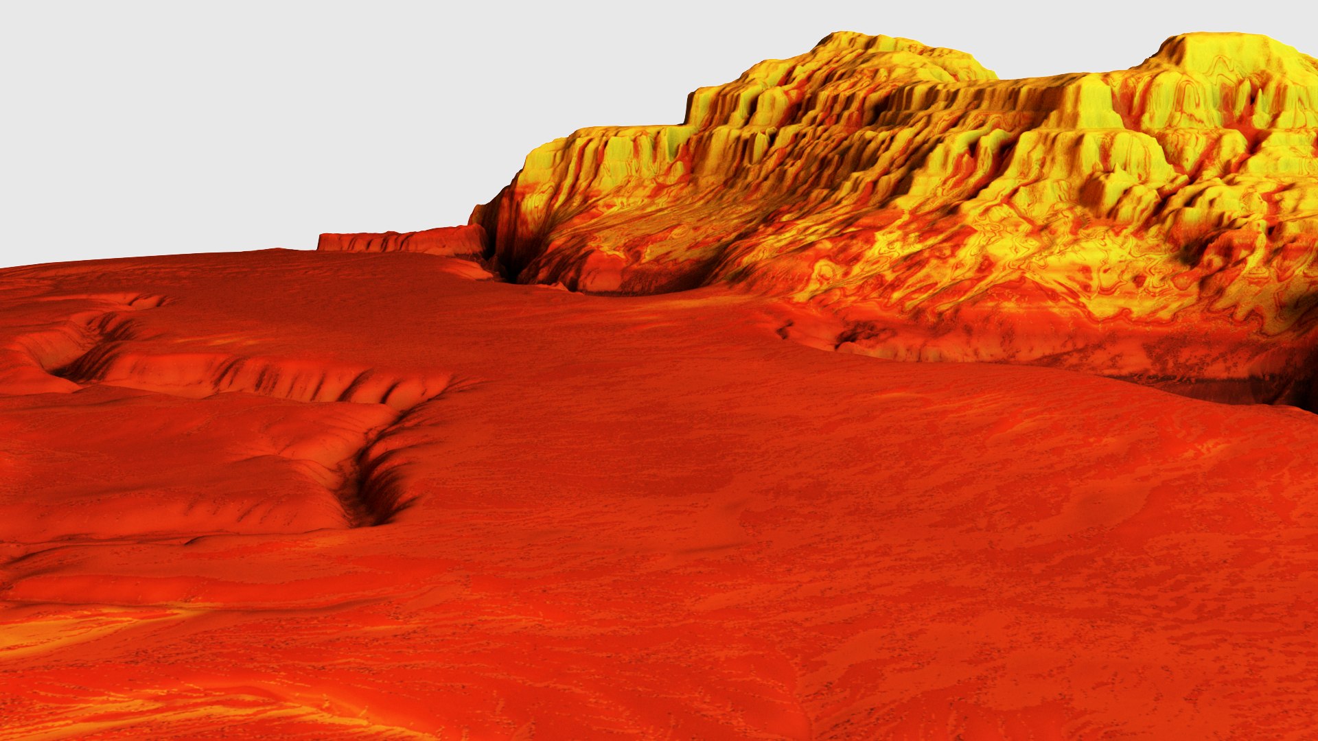 3D Model Cartoon Mountain Terrain With Canyon And Fissures - TurboSquid ...