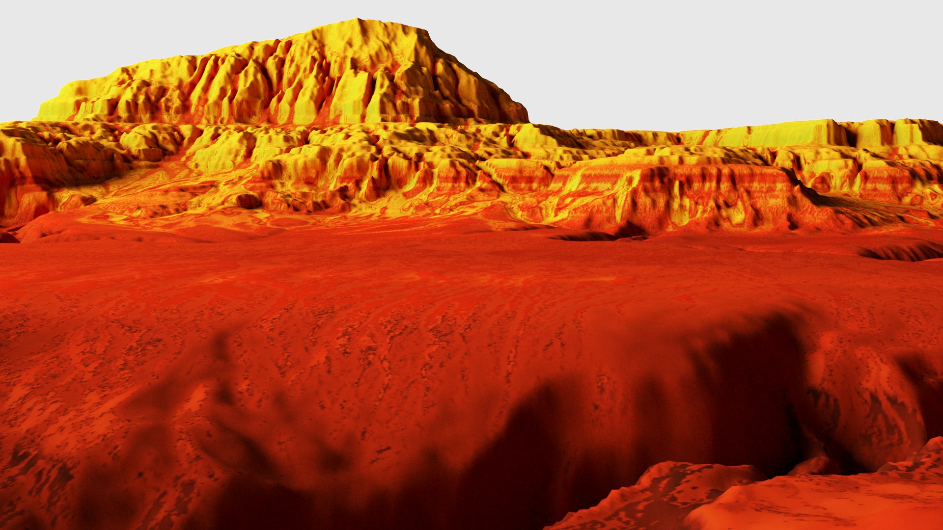 3D Model Cartoon Mountain Terrain With Canyon And Fissures - TurboSquid ...