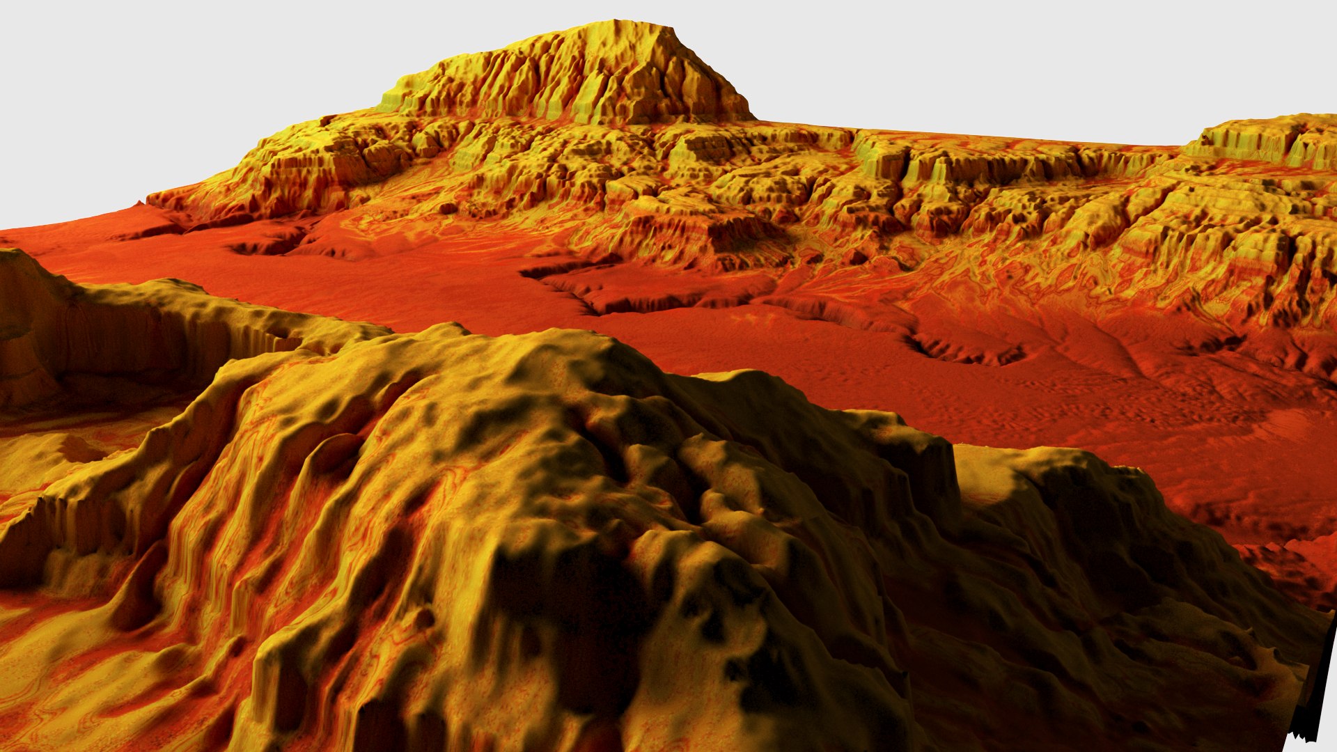3D Model Cartoon Mountain Terrain With Canyon And Fissures - TurboSquid ...