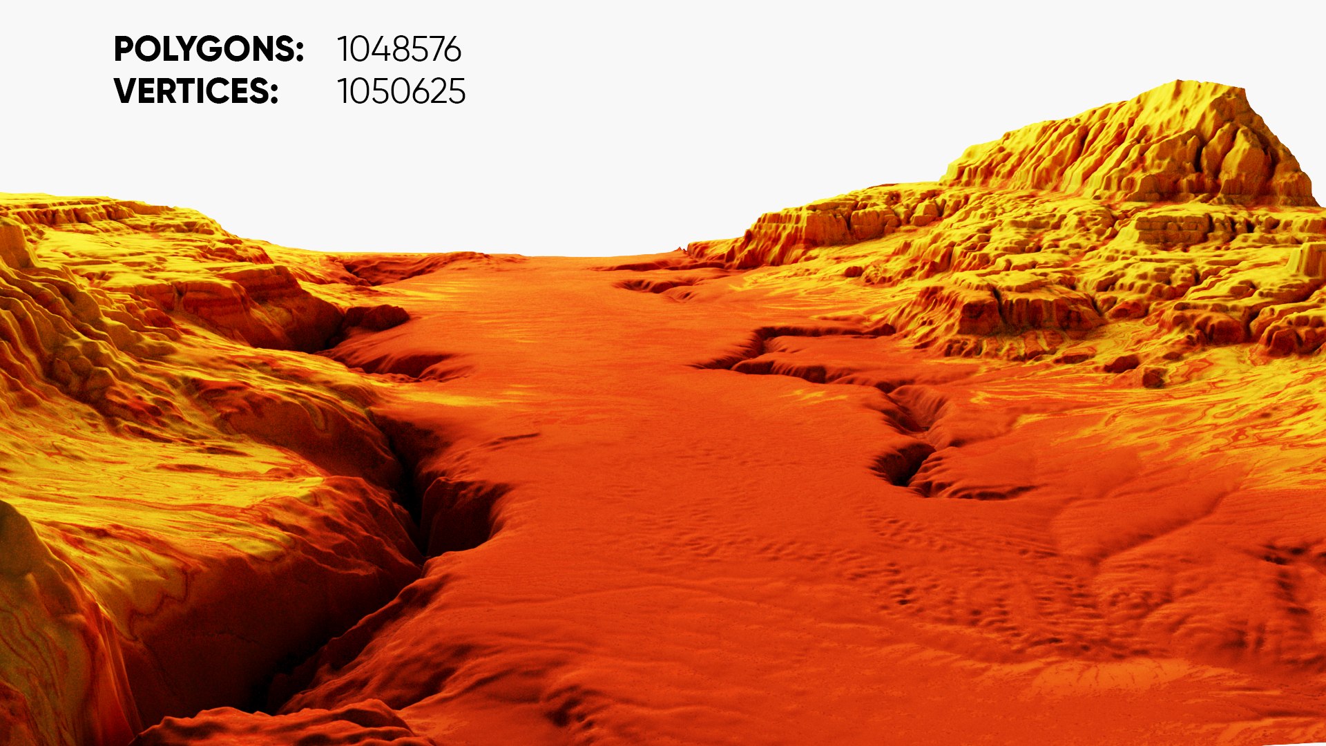 3D Model Cartoon Mountain Terrain With Canyon And Fissures - TurboSquid ...