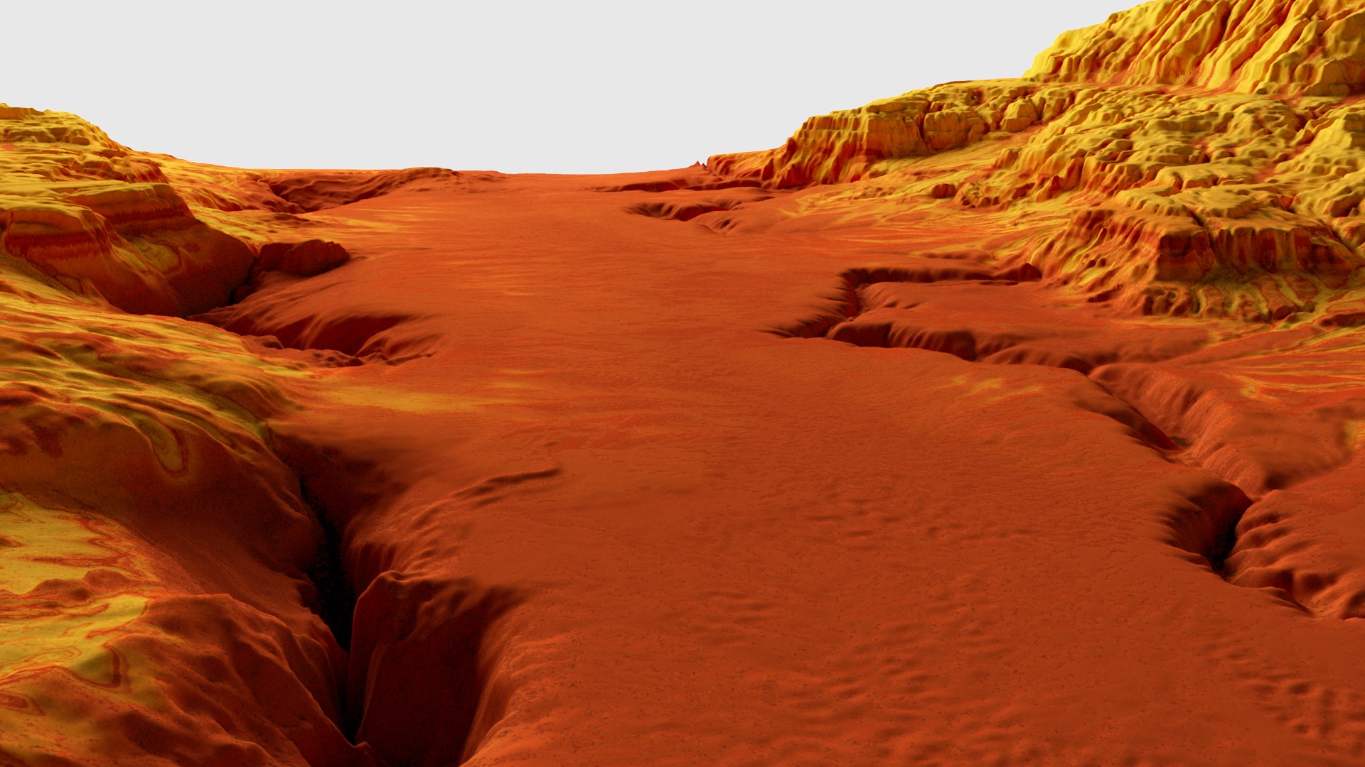 3D Model Cartoon Mountain Terrain With Canyon And Fissures - TurboSquid ...