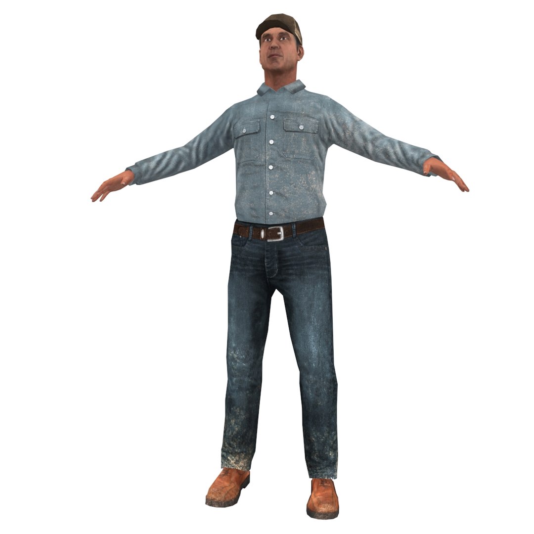 3d Farm Worker Model