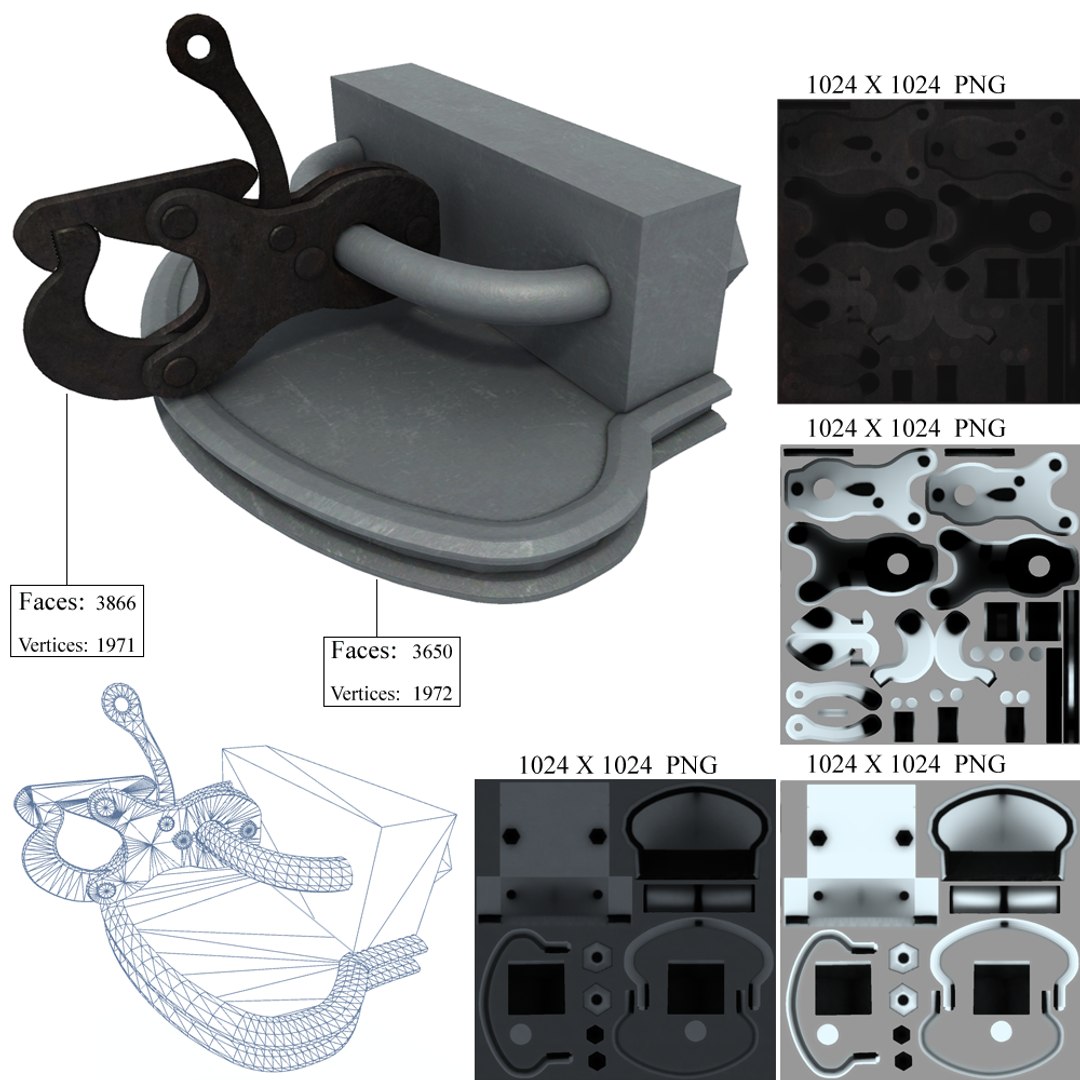 3D Set Ship Hooks - TurboSquid 1197238