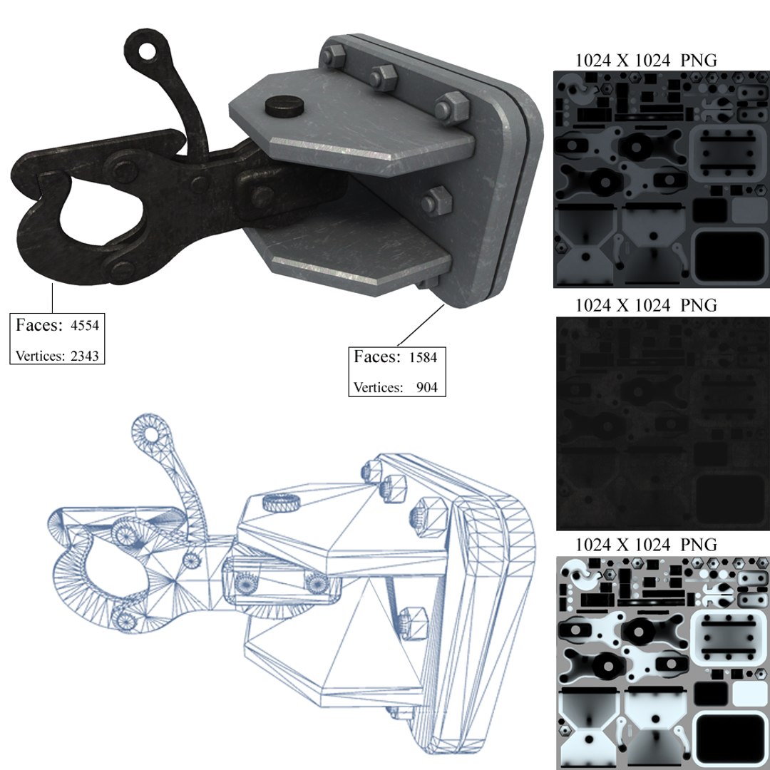 3D Set Ship Hooks - TurboSquid 1197238