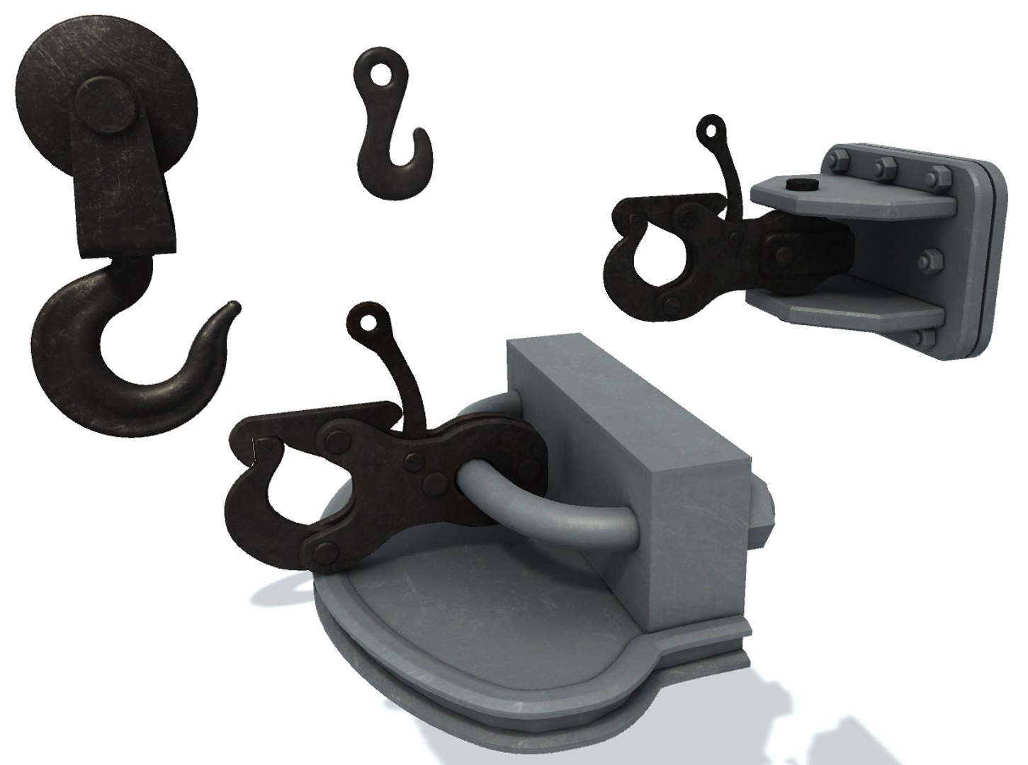 3D Set Ship Hooks - TurboSquid 1197238