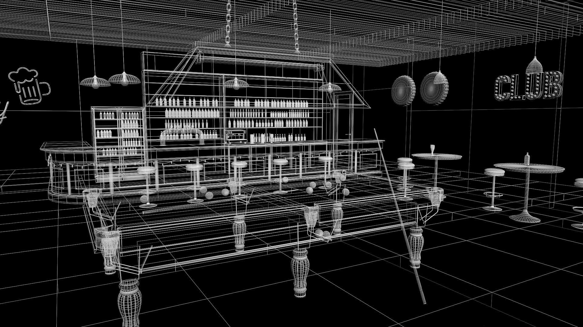 Classic Bar Interior 3D - TurboSquid 2397151