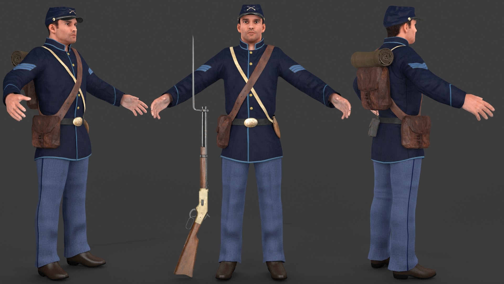 3D Civil War Soldiers - TurboSquid 1816158