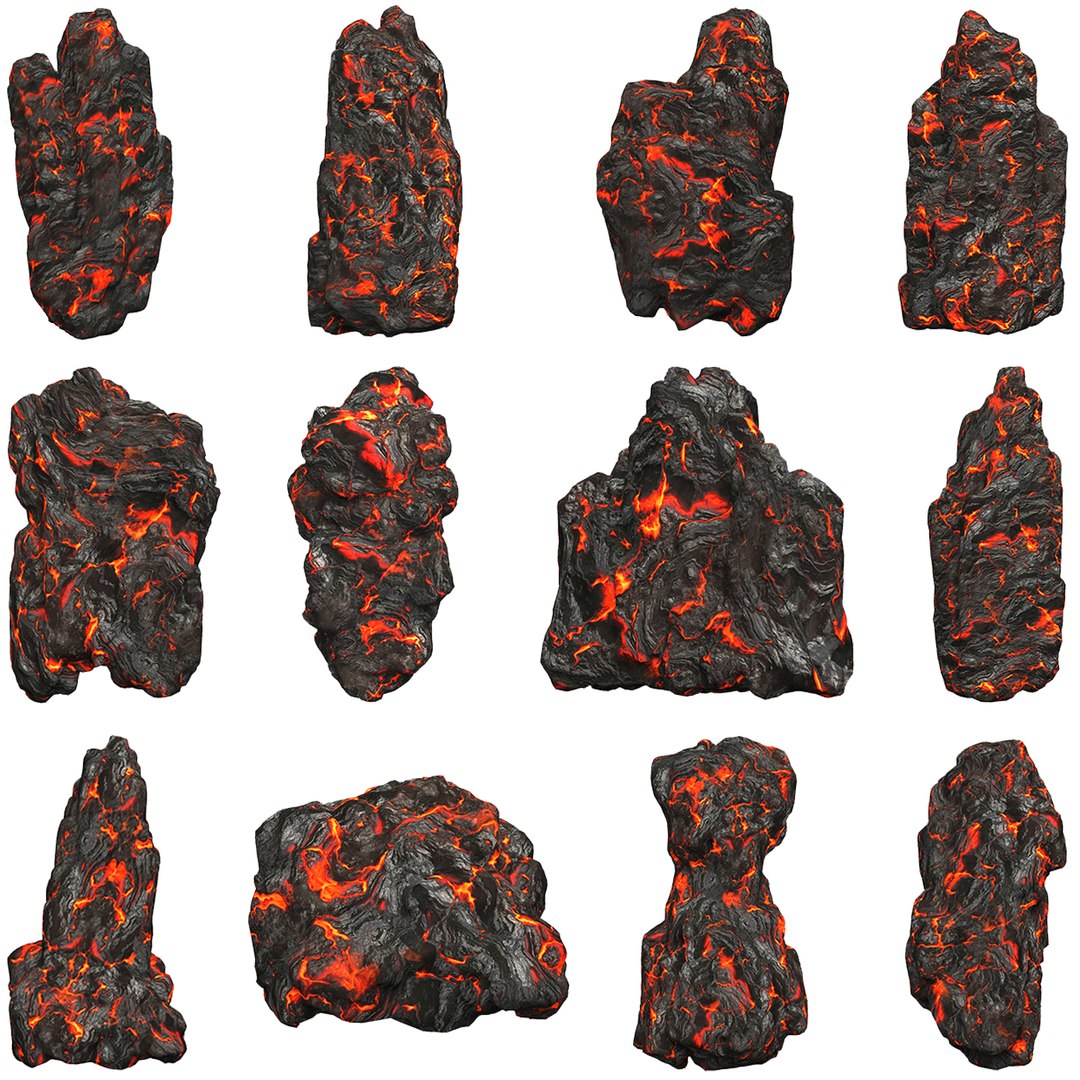 Volcanic Lava Rock Collection model - TurboSquid 2072223