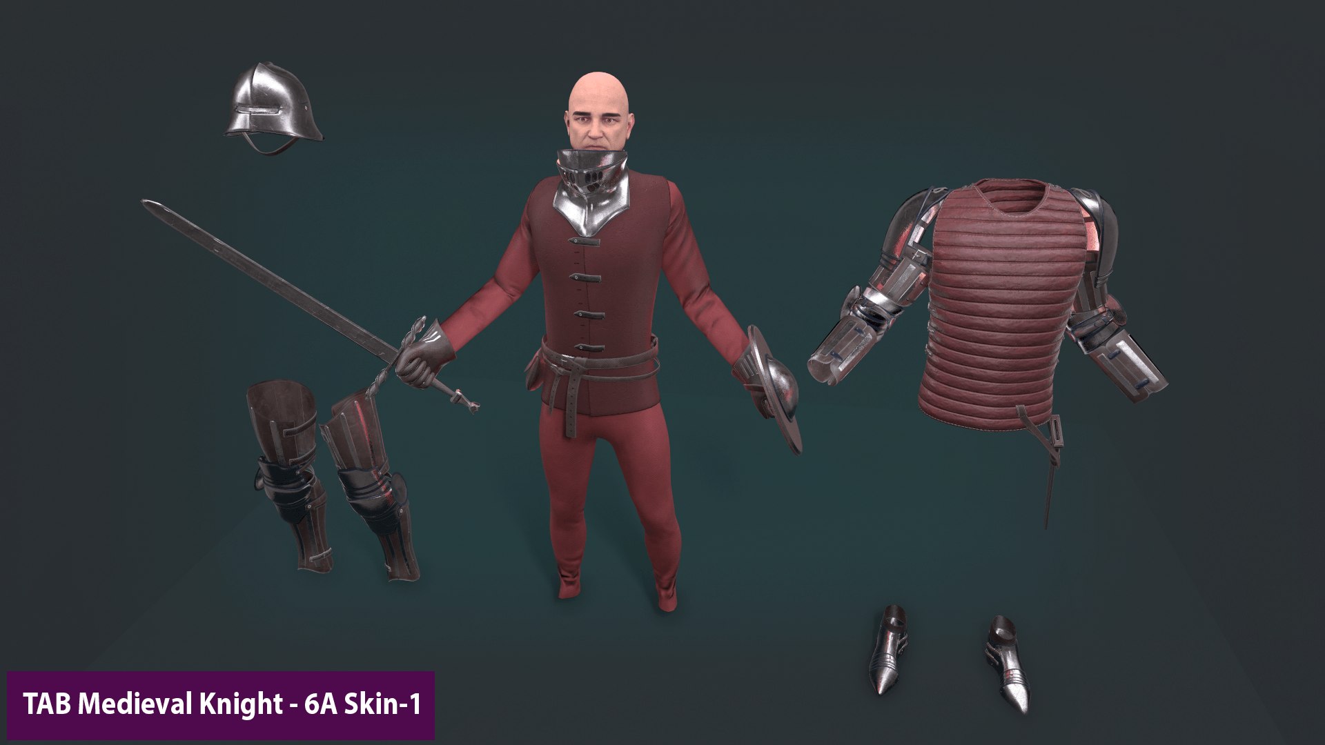 3D knight male character model - TurboSquid 1645345