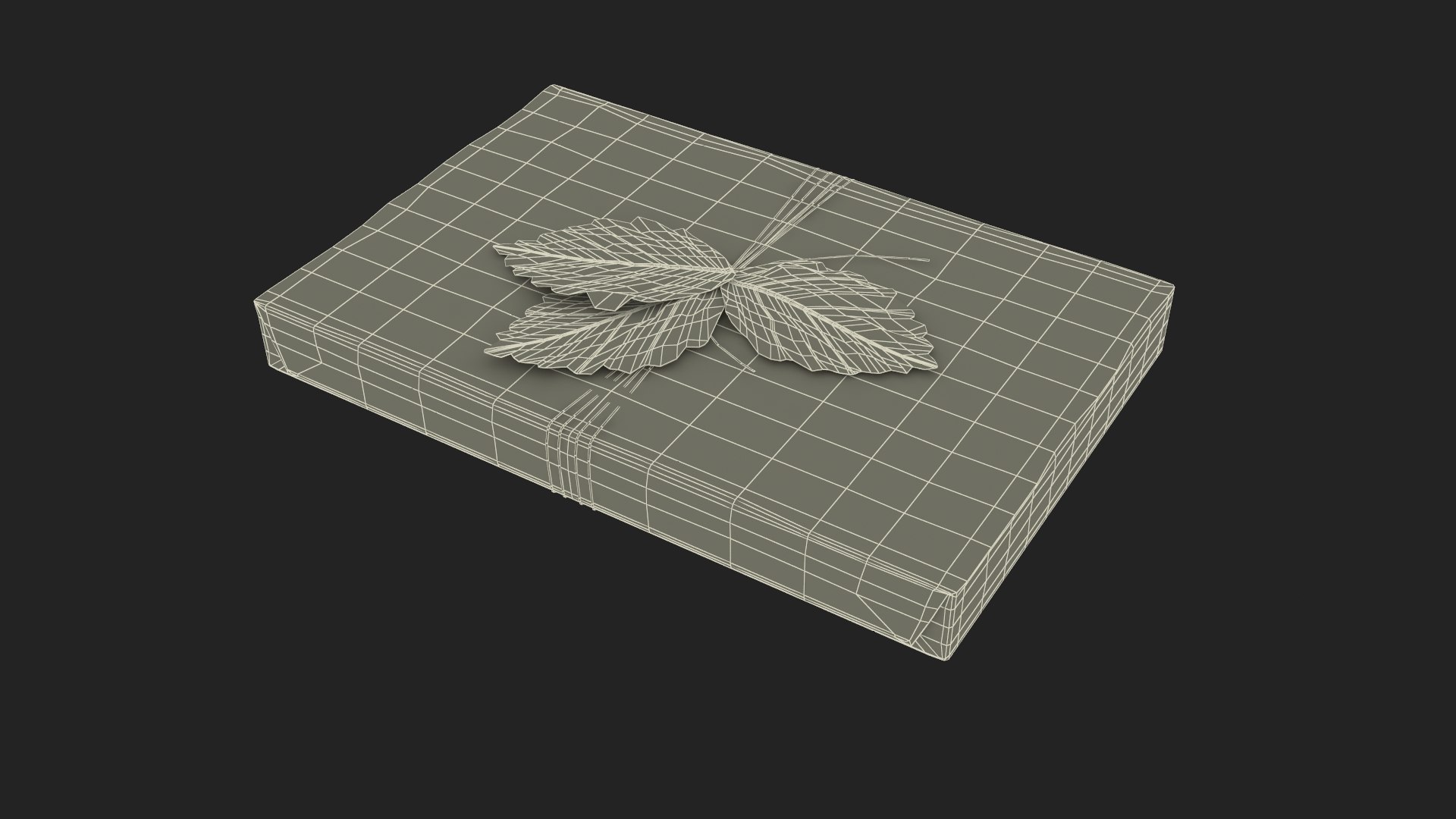 3D Model Gift Box With Decorative Leaf - TurboSquid 2302392