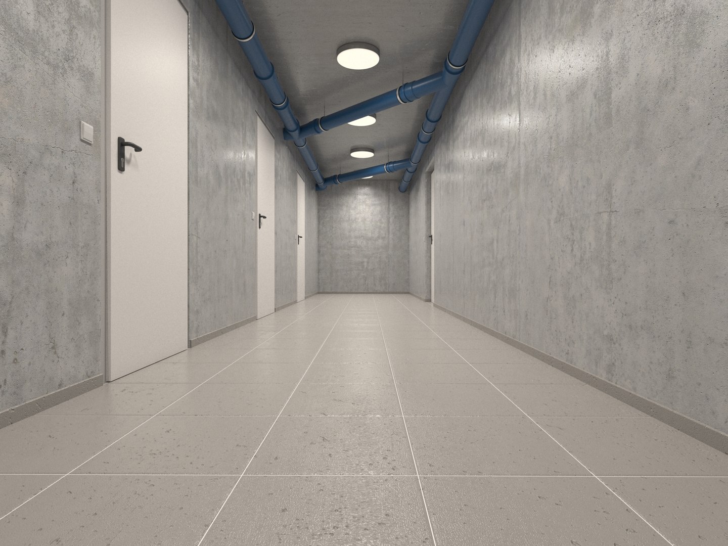 Basement Hallway Hall 3D Model - TurboSquid 1431088