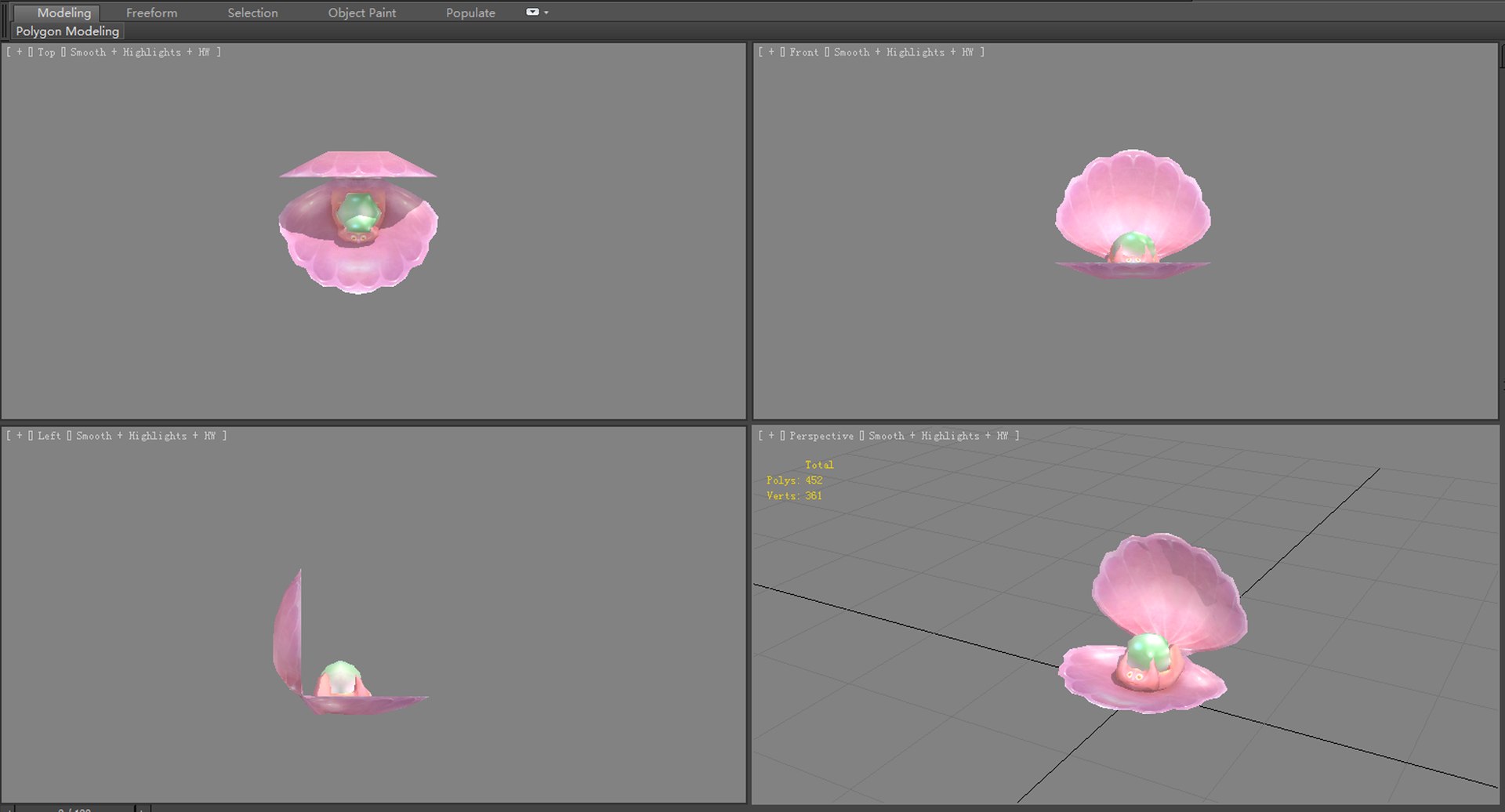 3D Cartoon Pearl - Pink Shell - Clam - TurboSquid 1745313