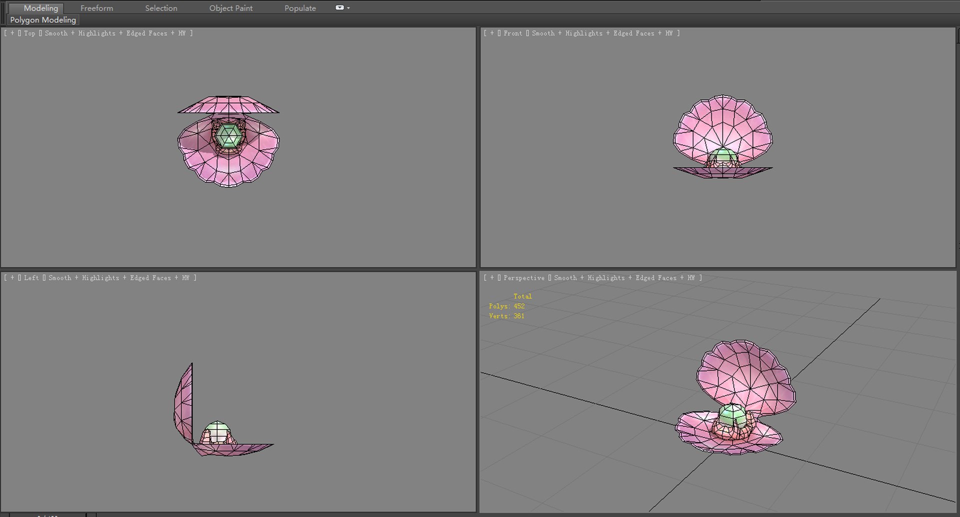 3D Cartoon Pearl - Pink Shell - Clam - TurboSquid 1745313