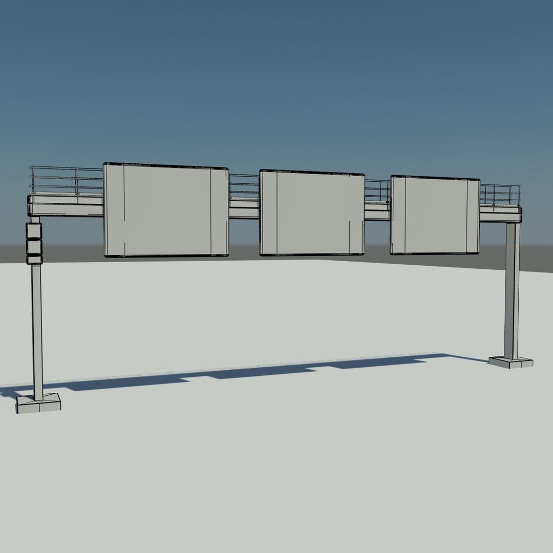 Overhead Gantry Sign 3d Model
