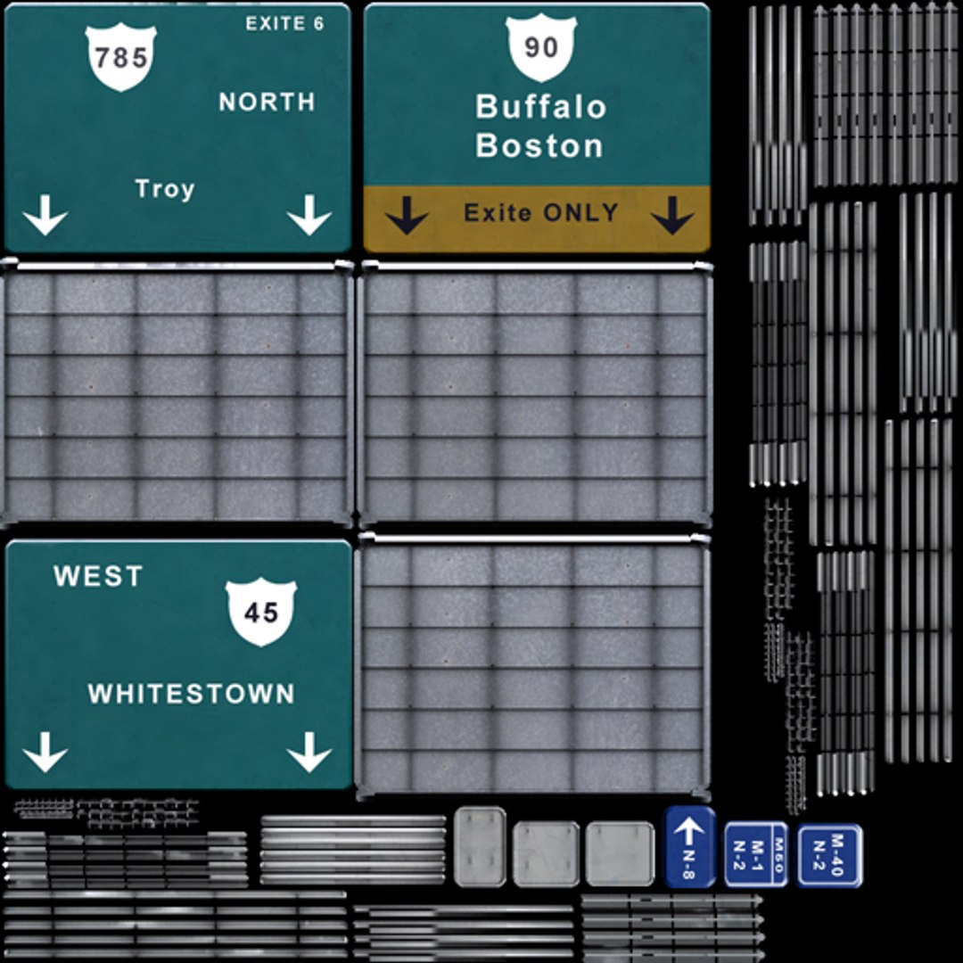 Overhead Gantry Sign 3d Model