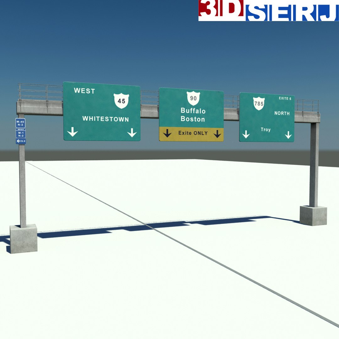 Overhead Gantry Sign 3d Model